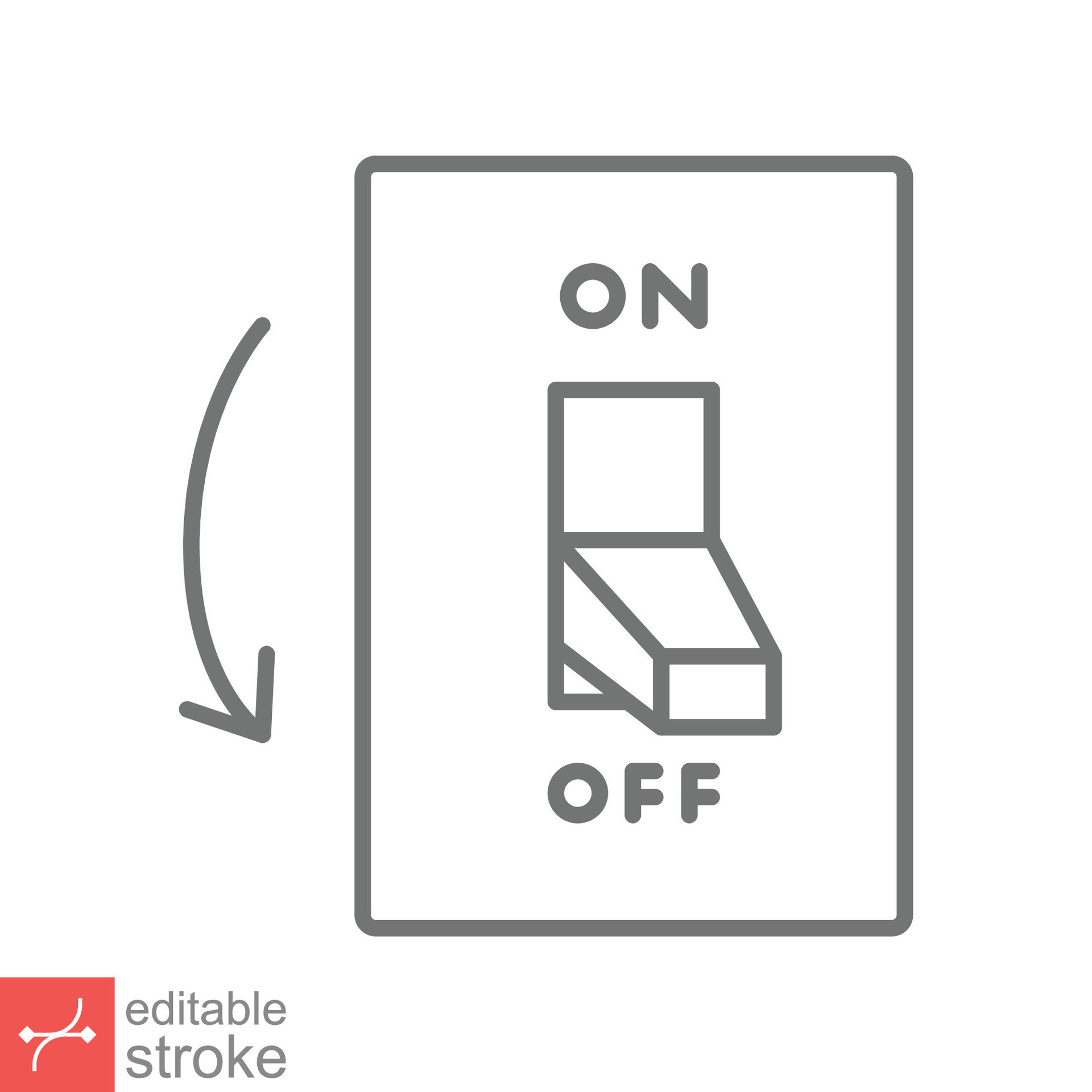 Light Off Electric Switch Icon Simple Outline Style Power Turn Off
