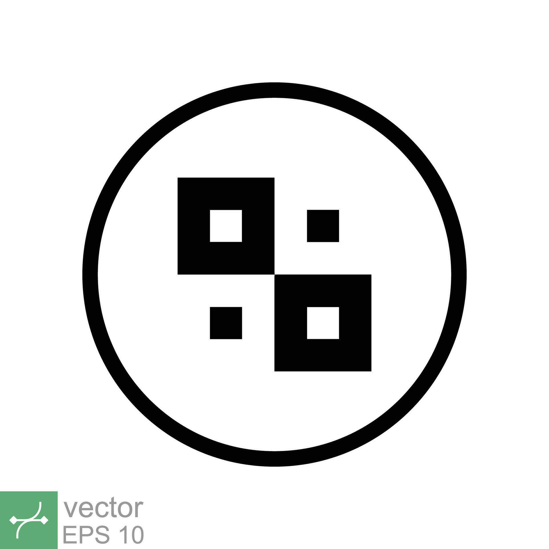 Scan qr code icon. Simple flat style. Scanning black round qr badge on ...