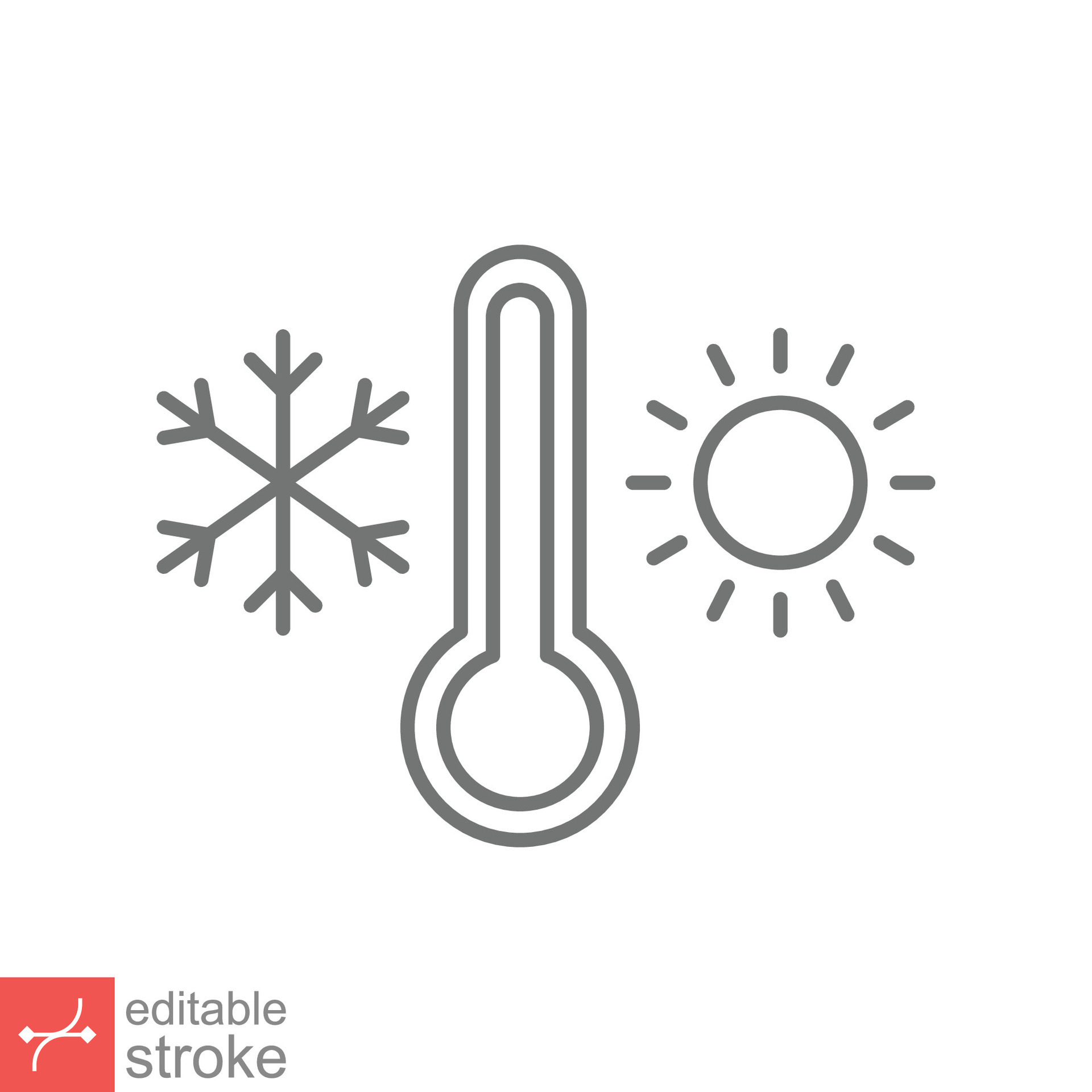 Weather Temperature Thermometer Icon Outline Style Sign For Web And