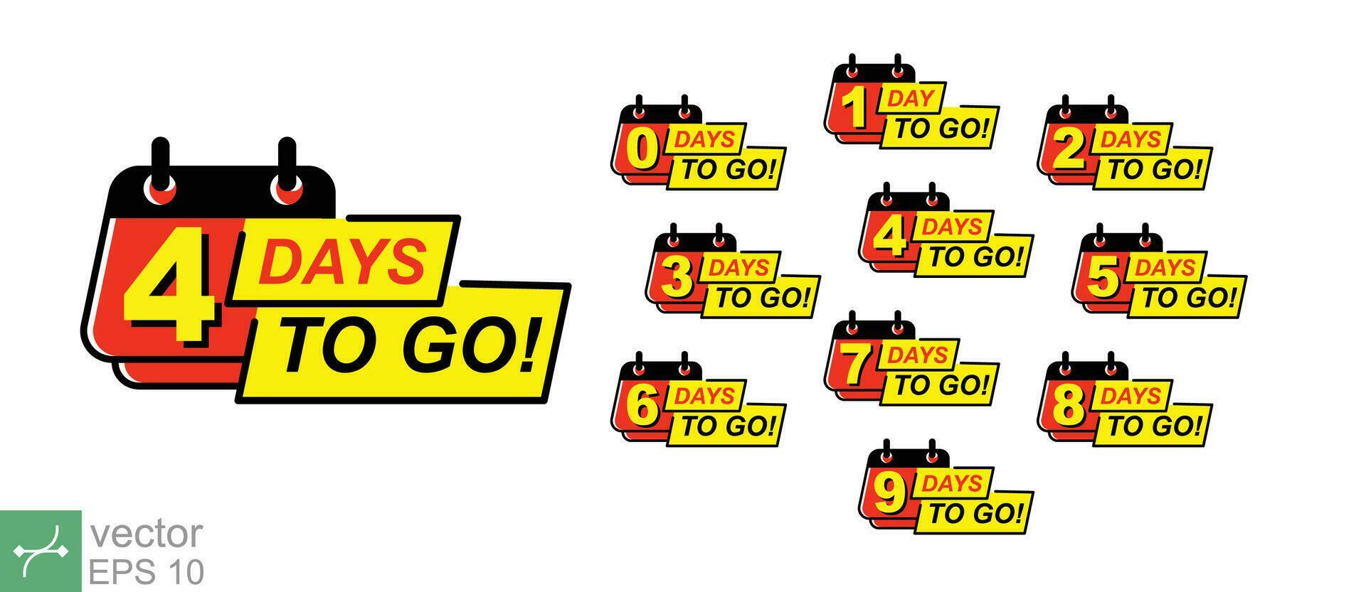 Countdown left days banner. count time sale. Nine, eight, seven, six, five, four, three, two ...