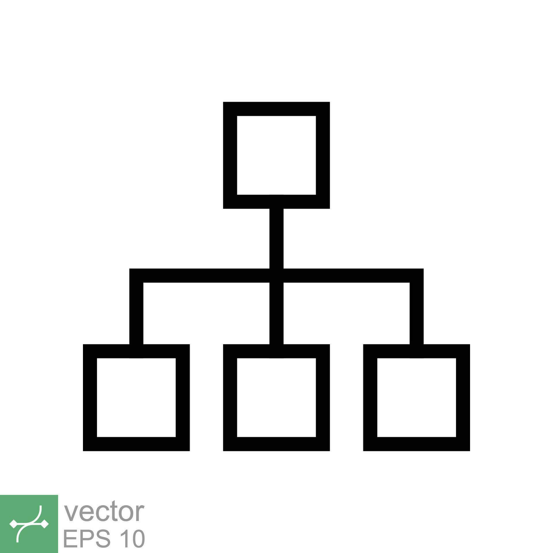 Organization Chart Icon Simple Outline Style Org Hierarchy Company Diagram Flow Symbol Team