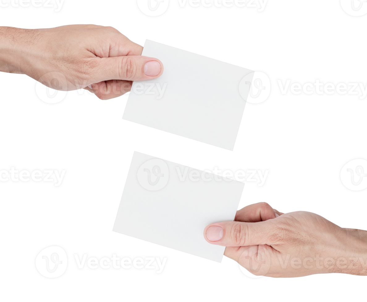 Hand hold swap white card 26959179 PNG