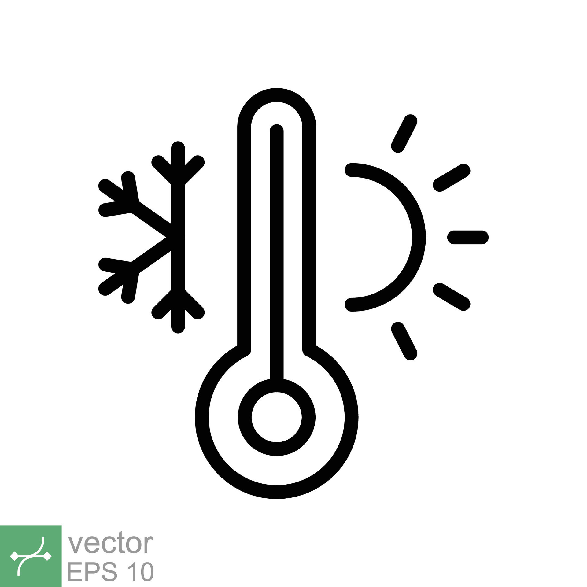 Weather Temperature Thermometer Icon Outline Style Sign For Web And App Thermometer With Cold