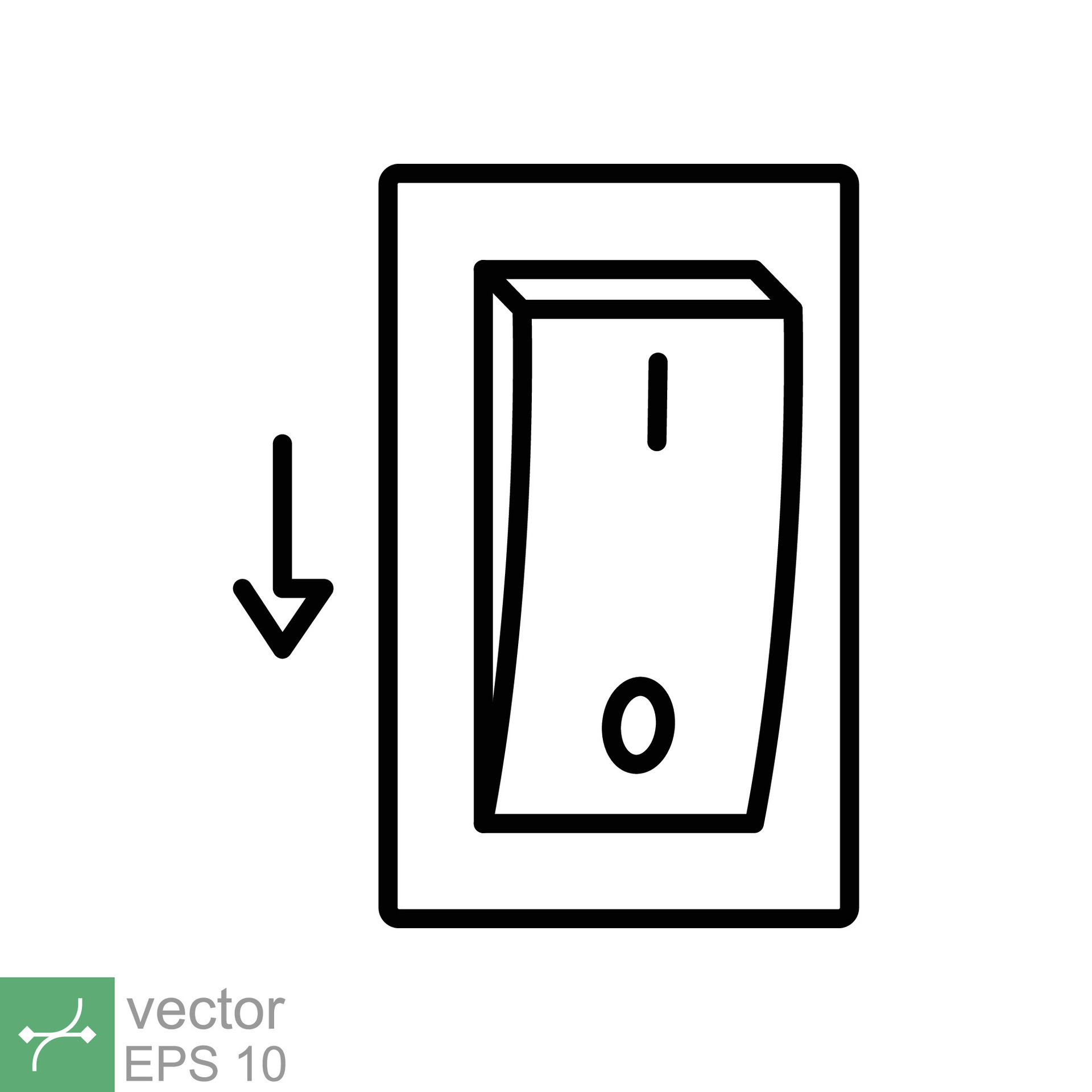 Light Off Electric Switch Icon Simple Outline Style Power Turn Off Button Toggle Switch Of