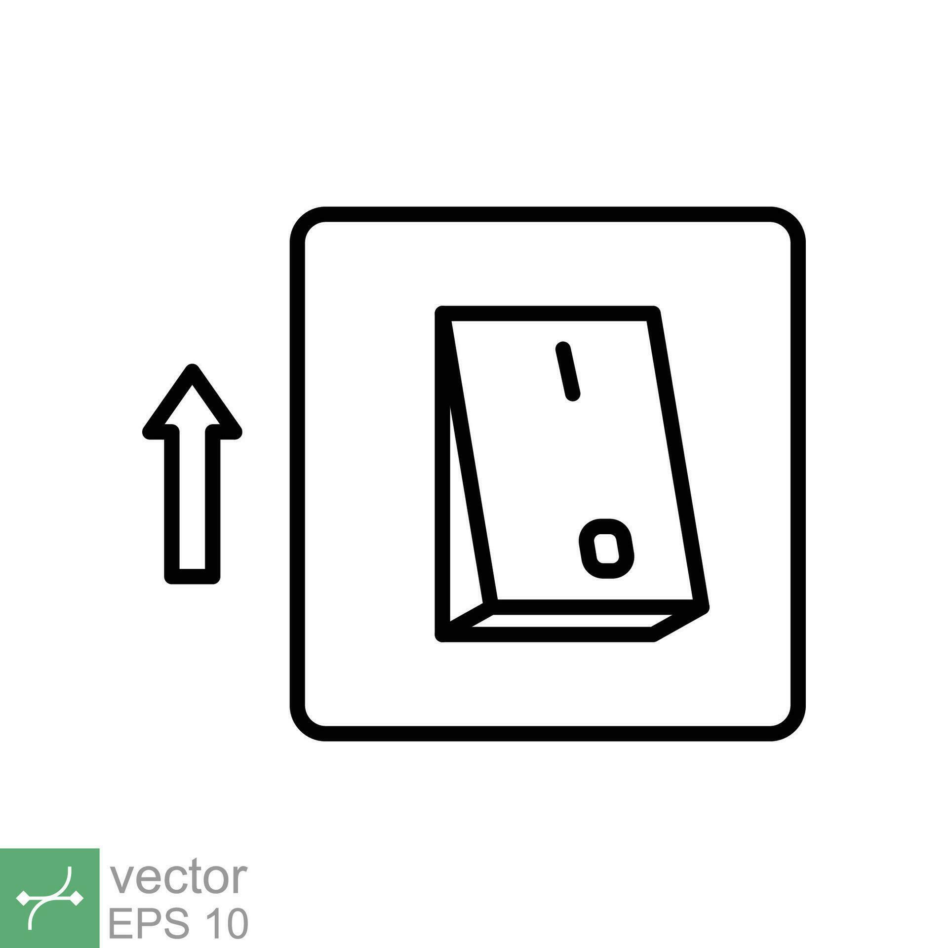 Light On Electric Switch Icon Simple Outline Style Power Turn On Button Toggle Switch On