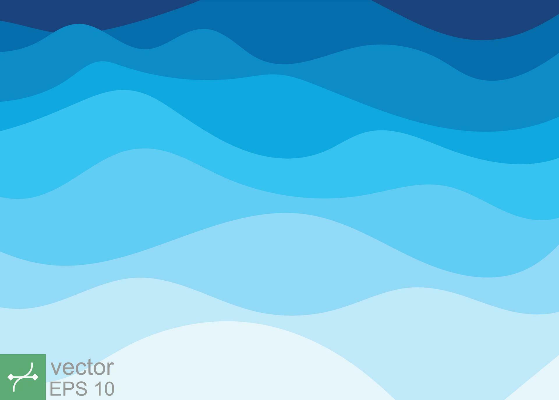 Water wave background vector pattern. Abstract blue ocean, sea, layer ...