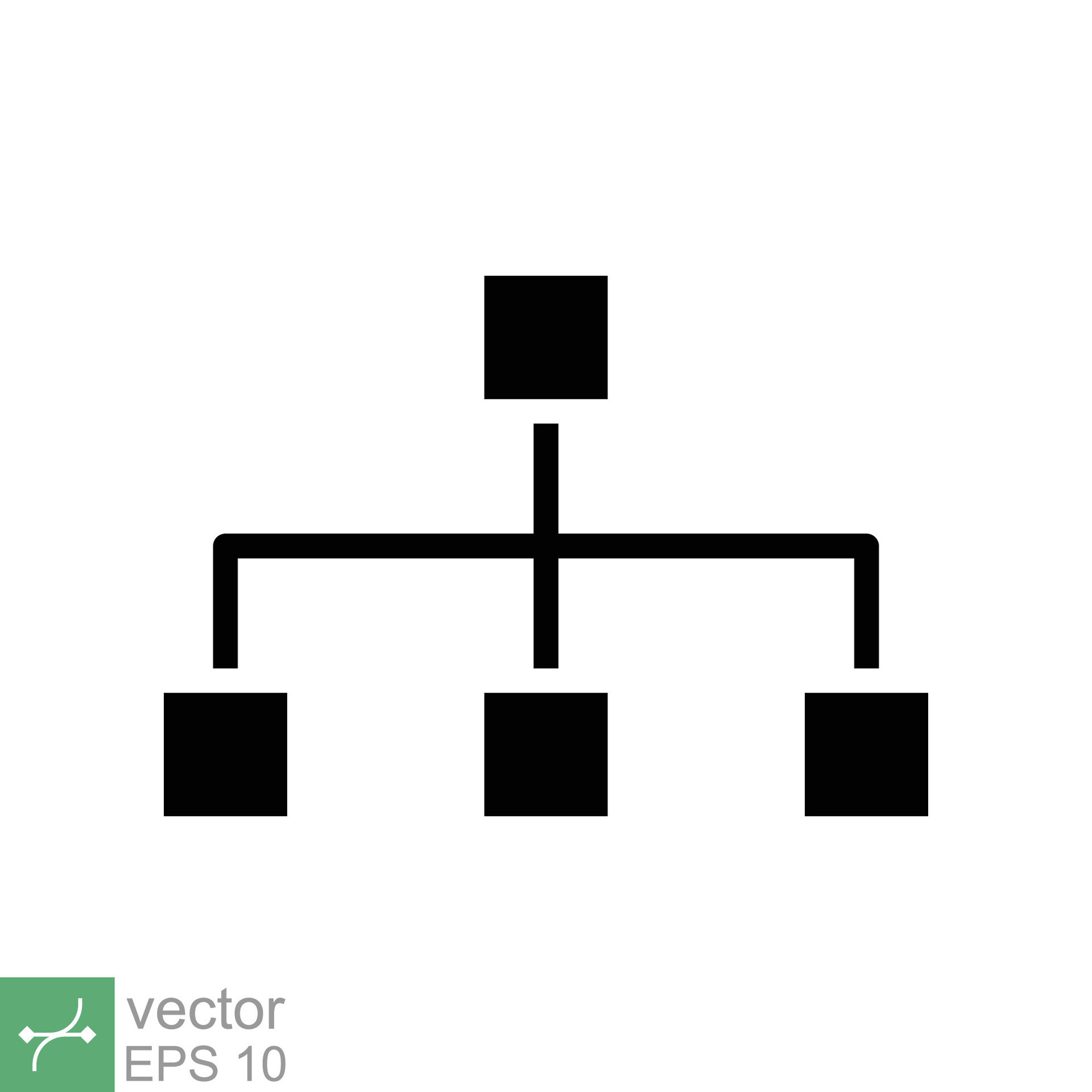 Organization chart icon. Simple solid style. Org hierarchy, company diagram flow symbol, team ...