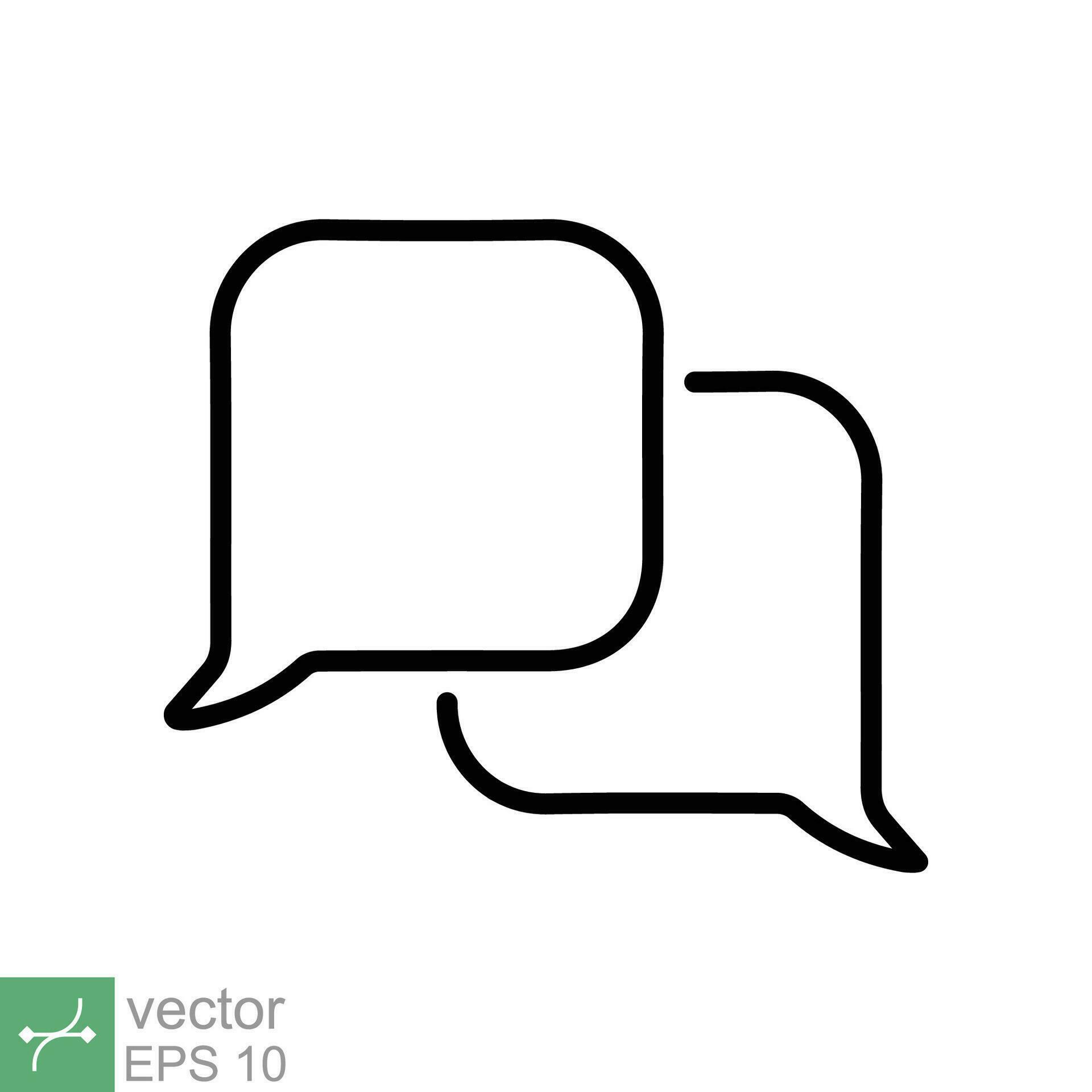 Talk Bubble Speech Icon Simple Outline Style Chat Speak Dialogue Balloon Cloud Dialog