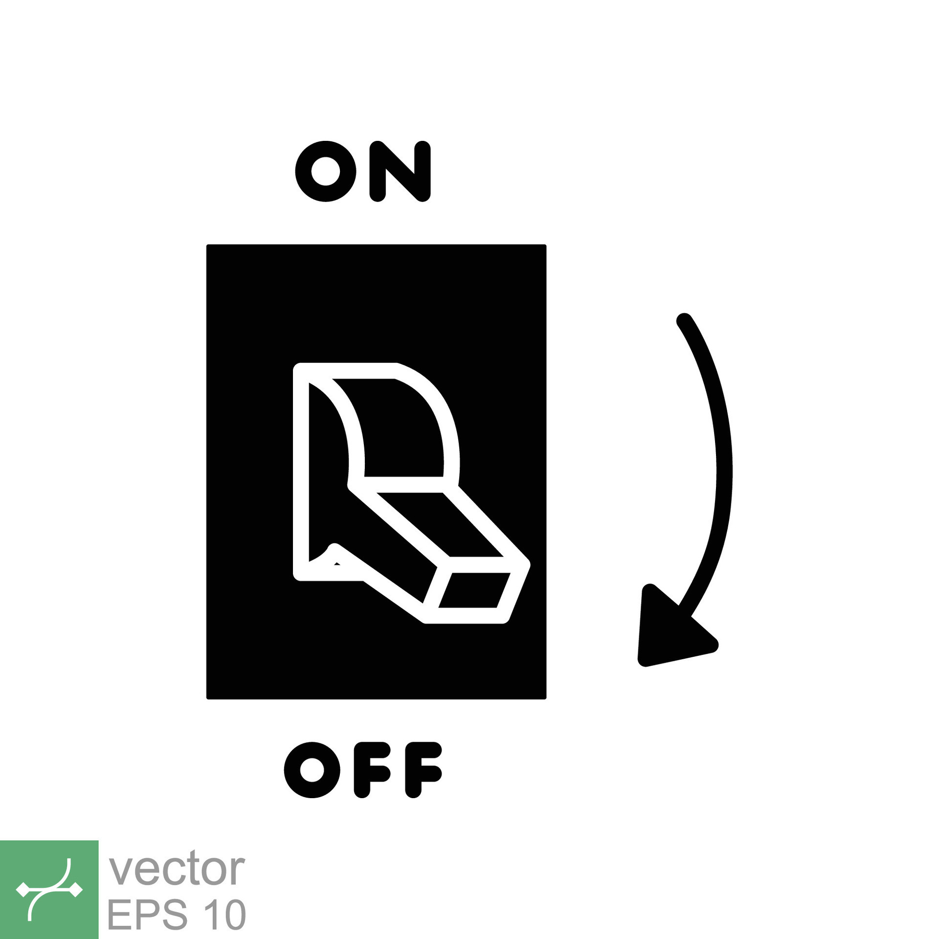 Light Off Electric Switch Icon Simple Solid Style Power Turn Off Button Toggle Switch Of