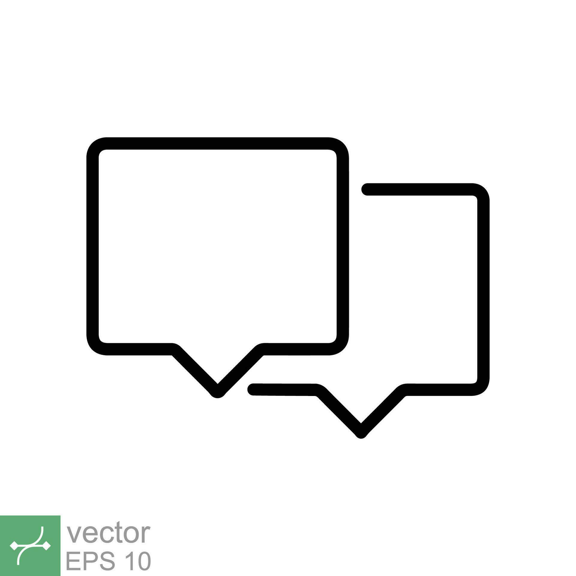 Talk Bubble Speech Icon Simple Outline Style Chat Speak Dialogue Balloon Cloud Dialog