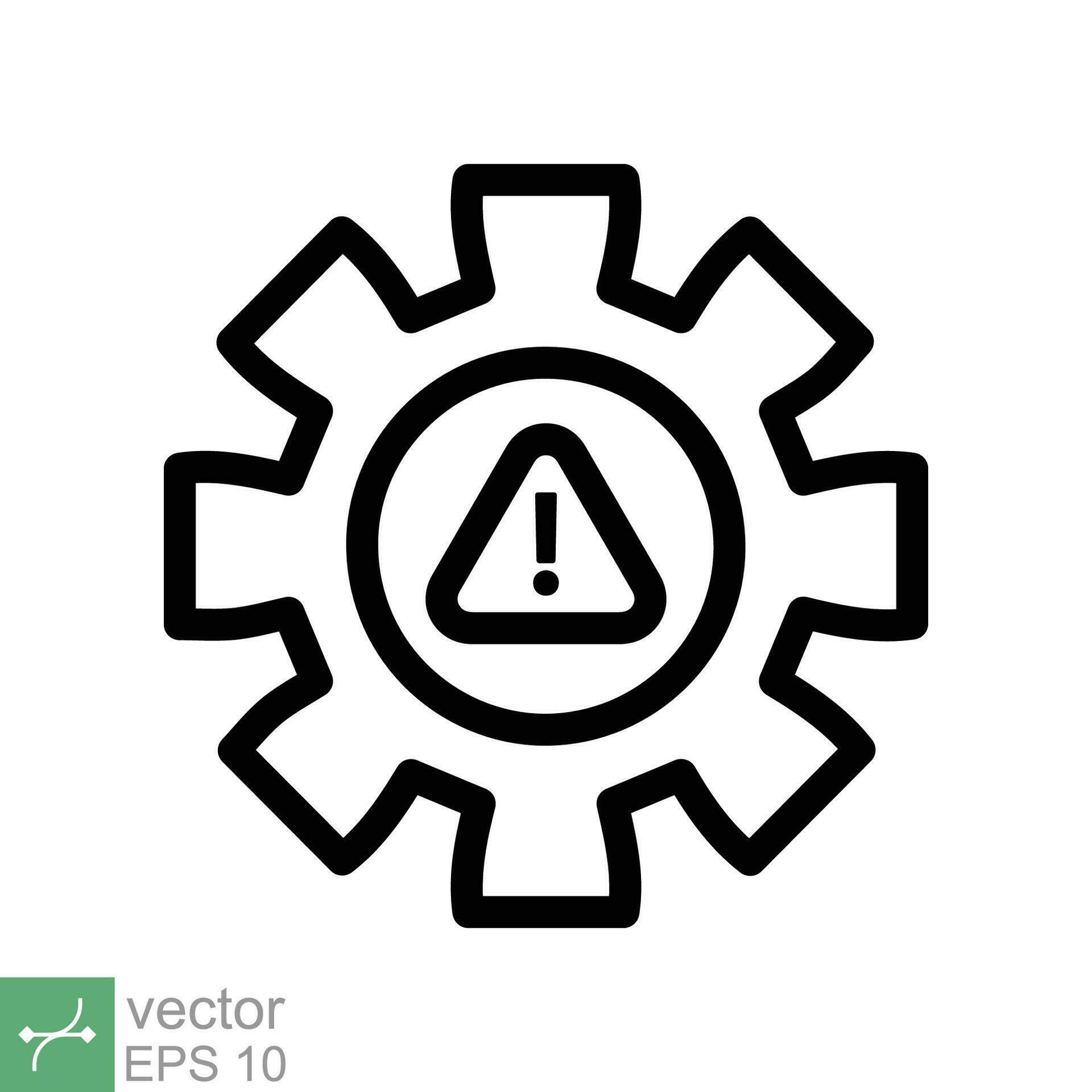 System error icon. Simple outline style. Risk alert, failure ...