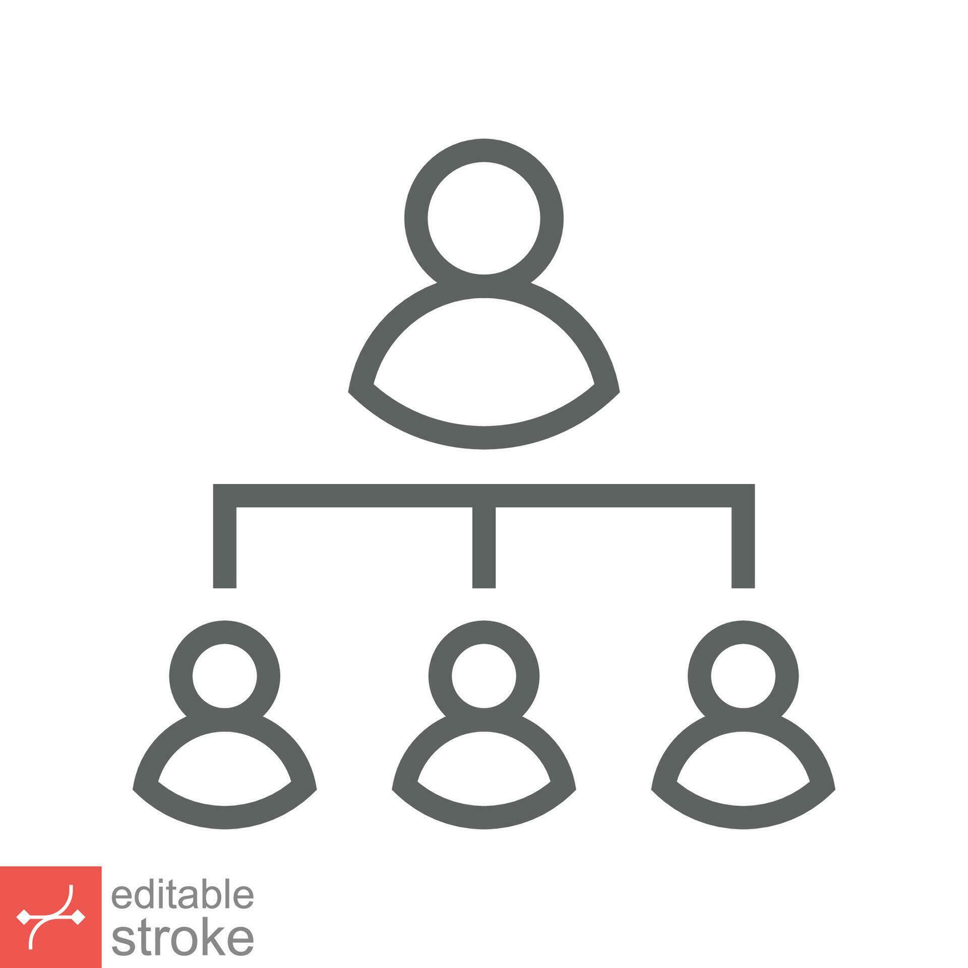 Organization Chart Icon Simple Outline Style Org Hierarchy Company Diagram Flow Symbol