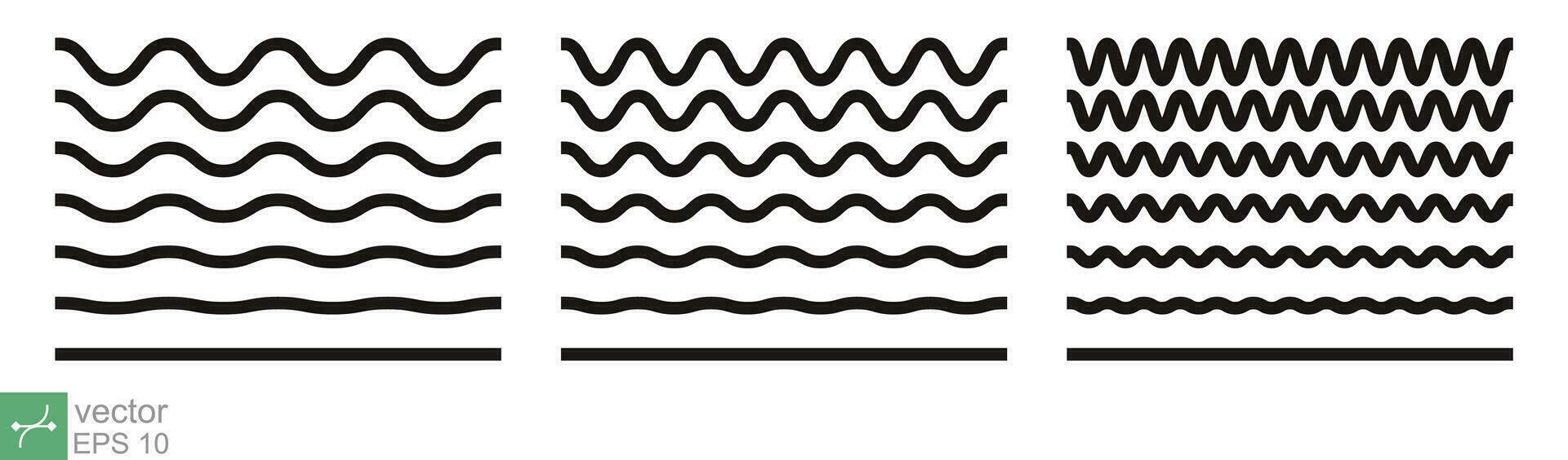 Squiggle Zigzag Line Pattern Wiggly Wavy Ripple Wave Line Black Underlines Smooth And