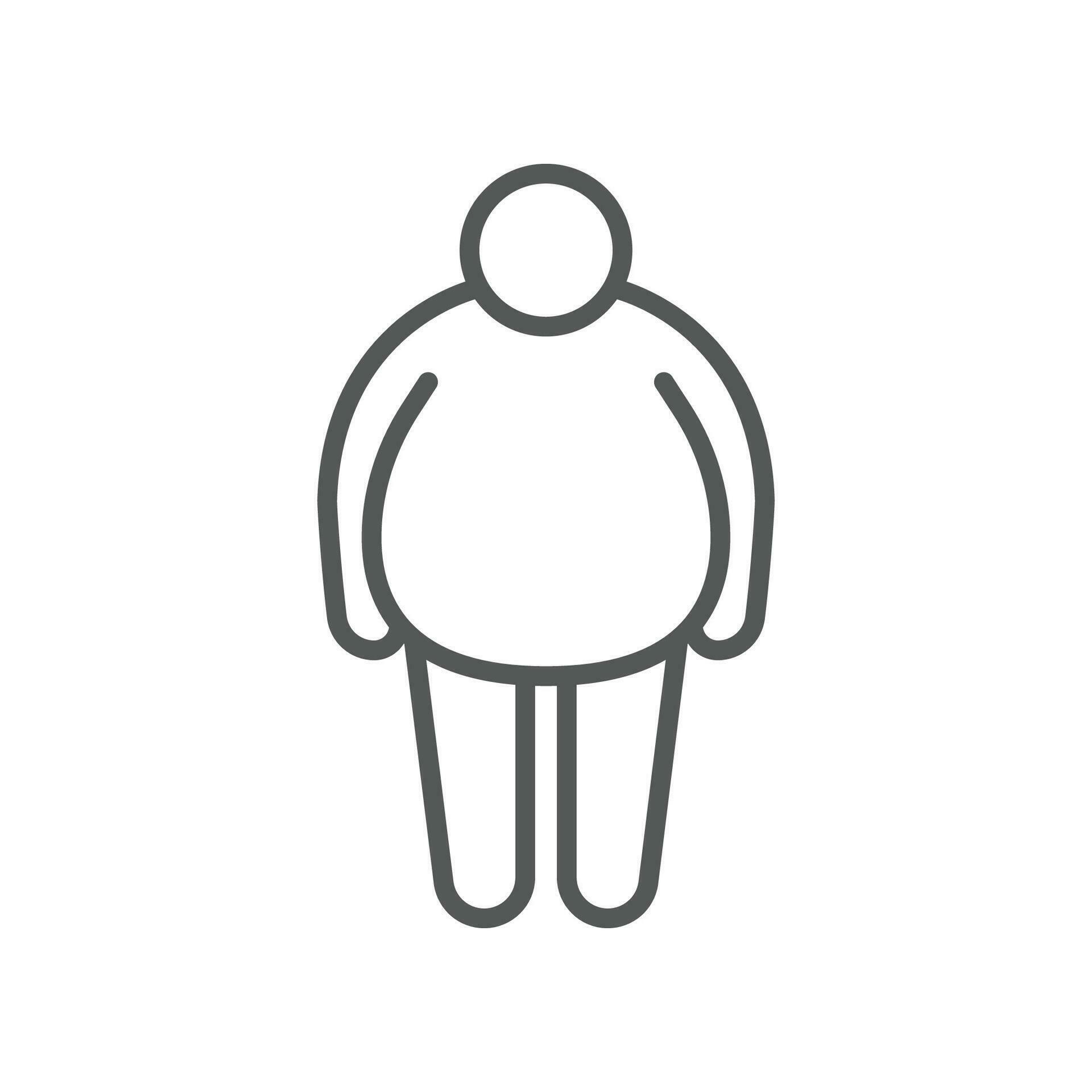 Unhealthy Lifestyle With Fatness Tummy Obesity Male Silhouette Symbol