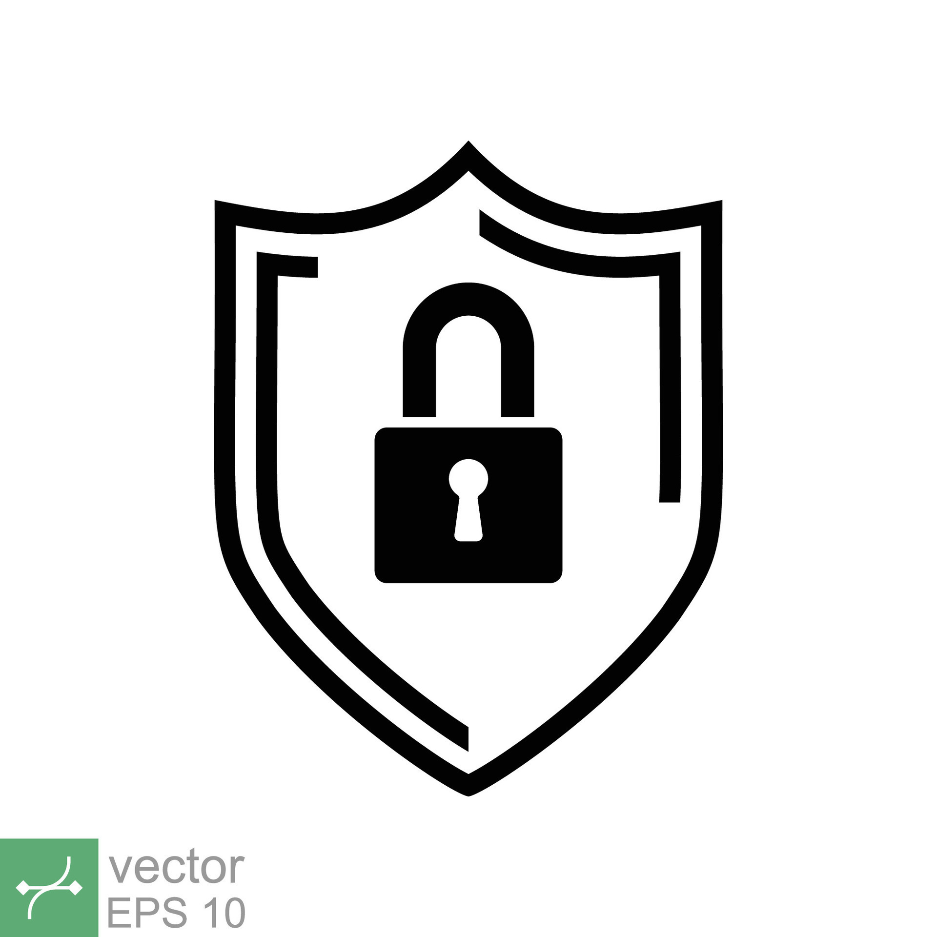 Security Icon Simple Flat Style Shield Secure Privacy Protect Guarantee Safe Network Guard