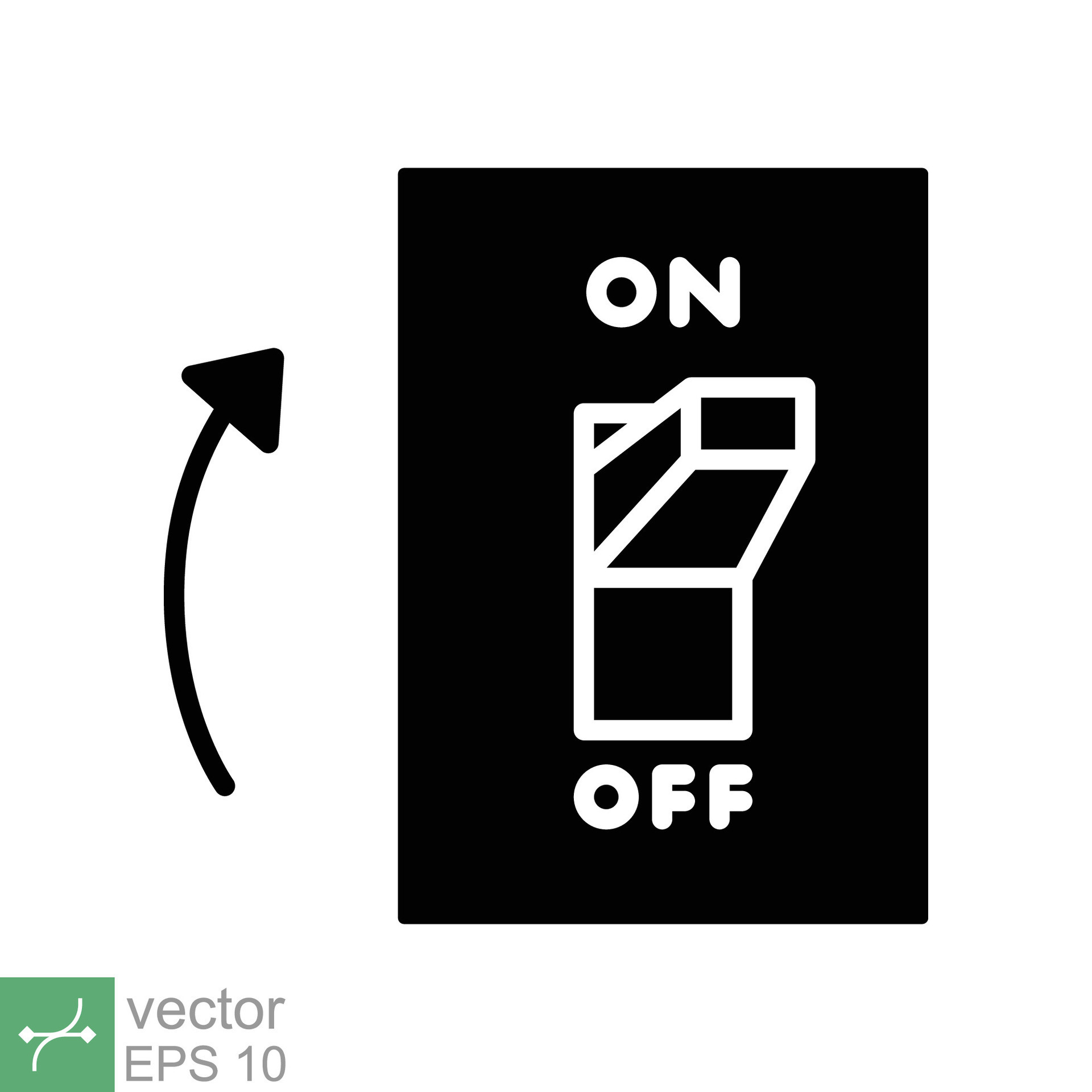 Light On Electric Switch Icon Simple Solid Style Power Turn On Button Toggle Switch On