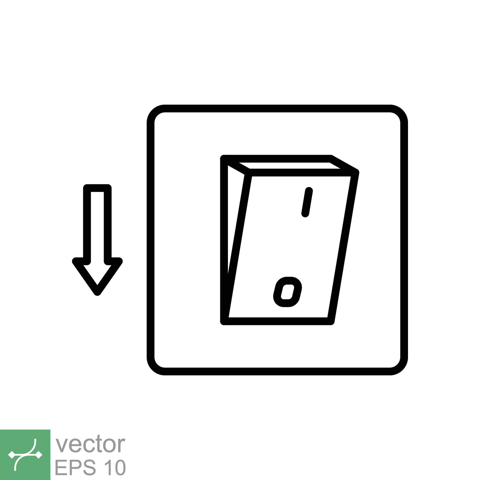 Light Off Electric Switch Icon Simple Outline Style Power Turn Off Button Toggle Switch Of