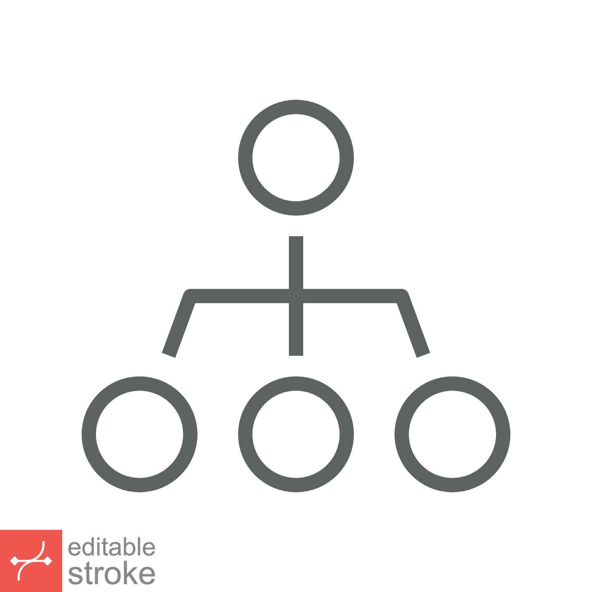 Organization chart icon. Simple outline style. Org hierarchy, company diagram flow symbol ...
