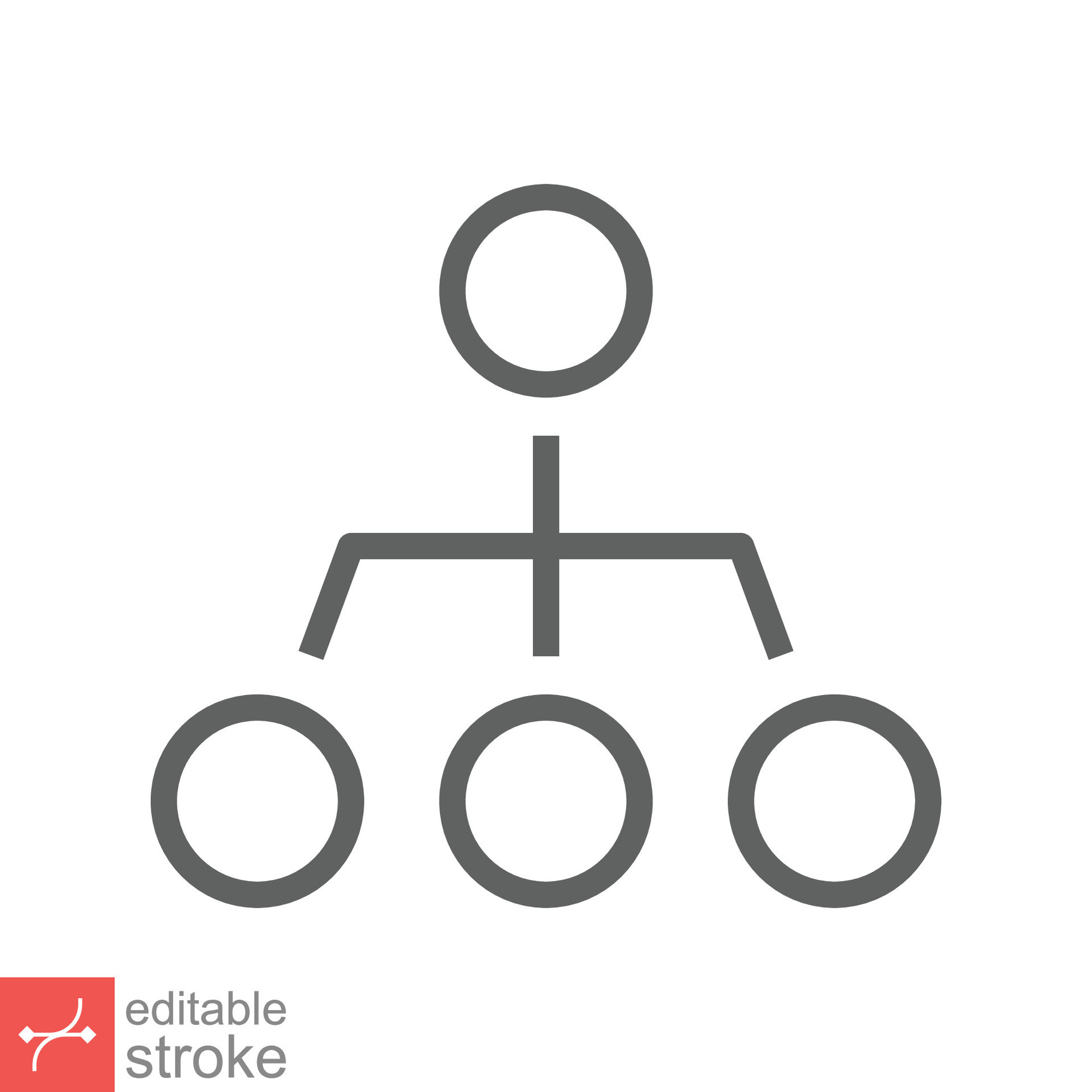 Organization Chart Icon Simple Outline Style Org Hierarchy Company