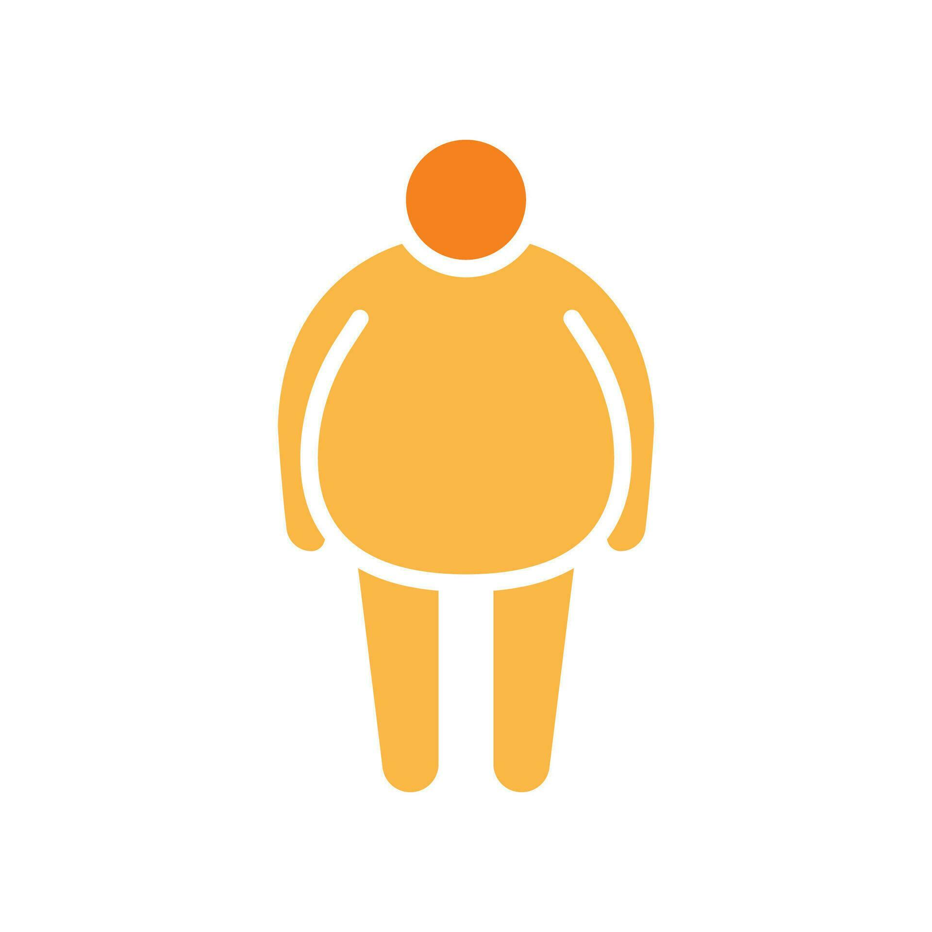 Unhealthy Lifestyle With Fatness Tummy Obesity Male Silhouette Symbol