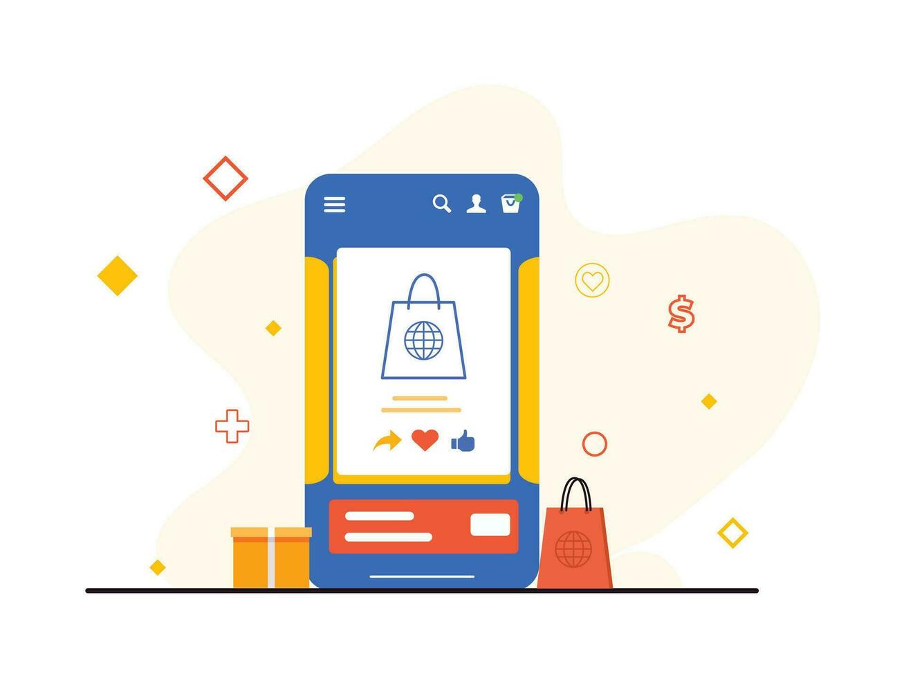 product wishlist and share e-commerce flat concept design 26961101 ...