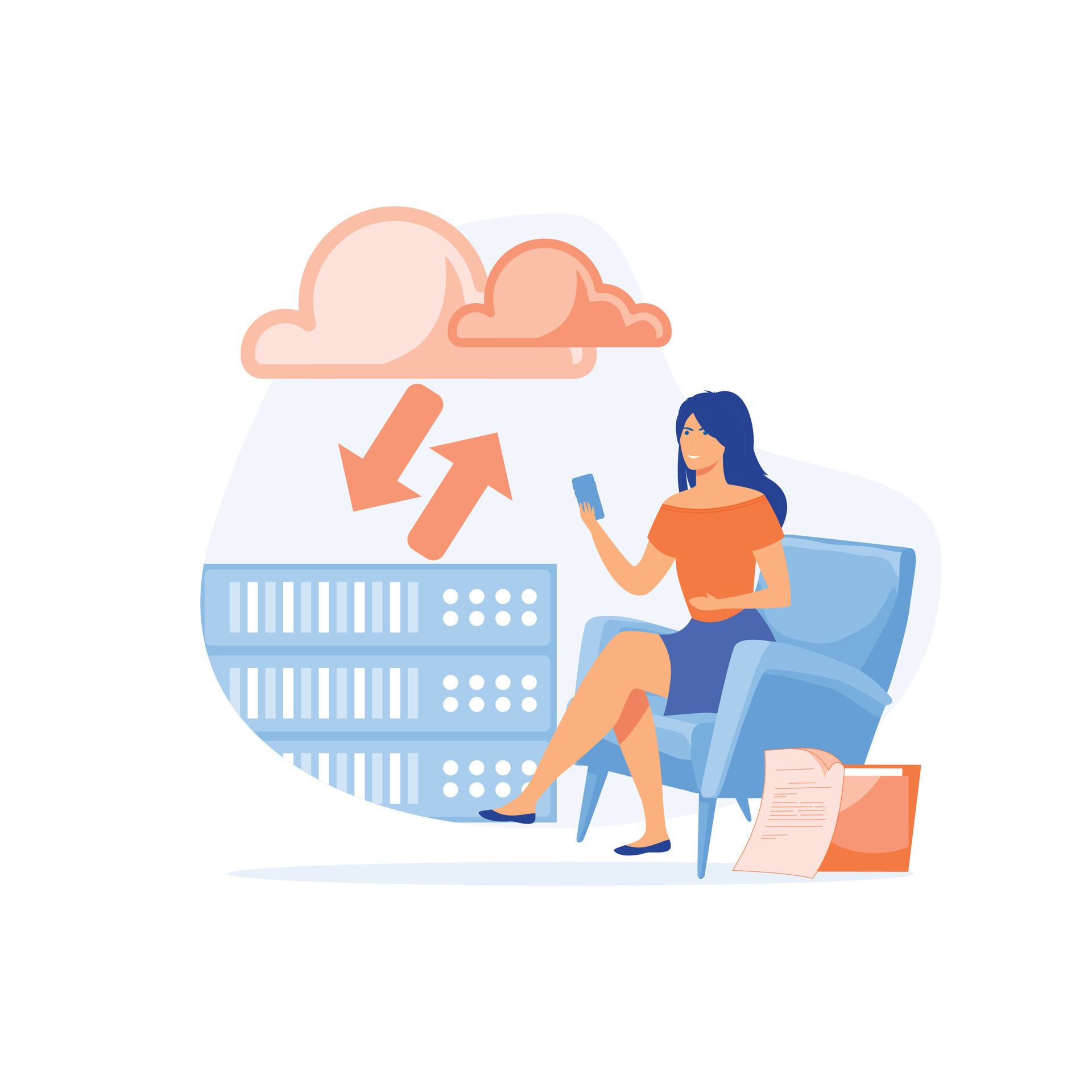 Cloud Storage Concept Digital Hosted Storage Database Security Data