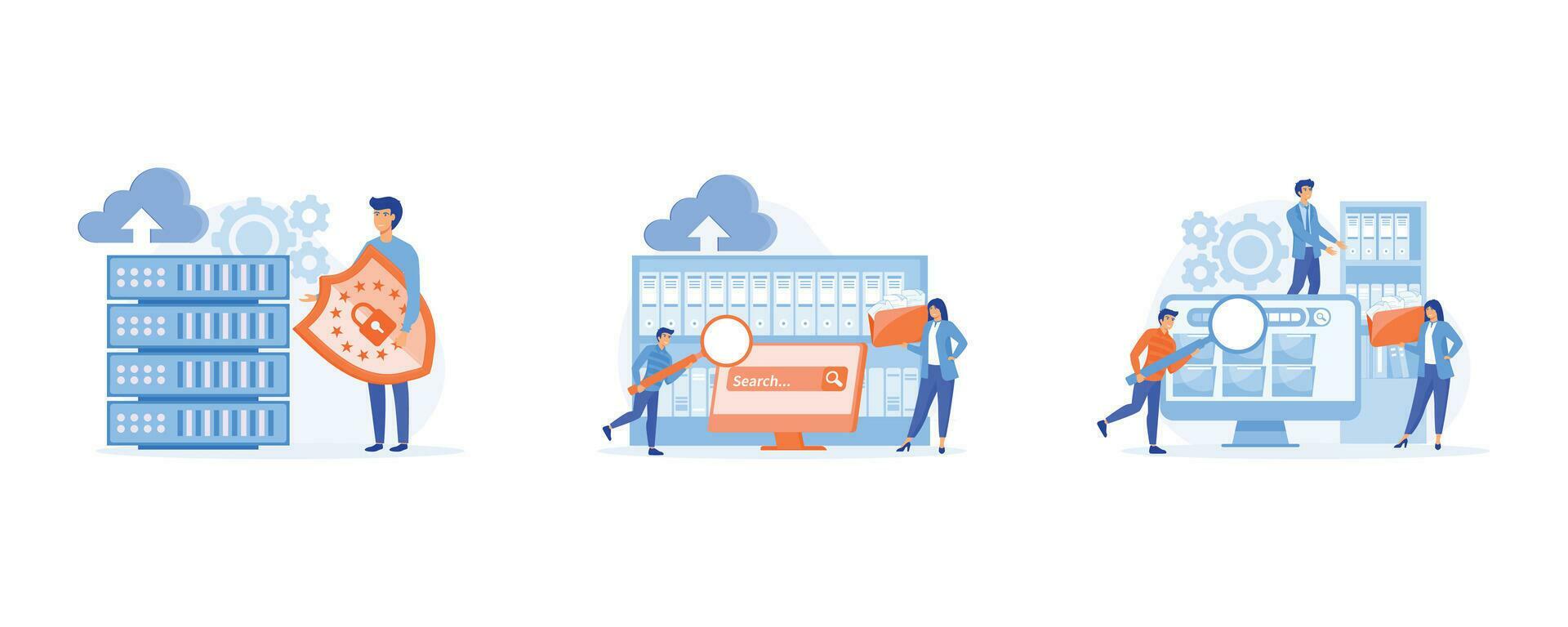 Concept of secured database, safe storage of user data, Organized ...