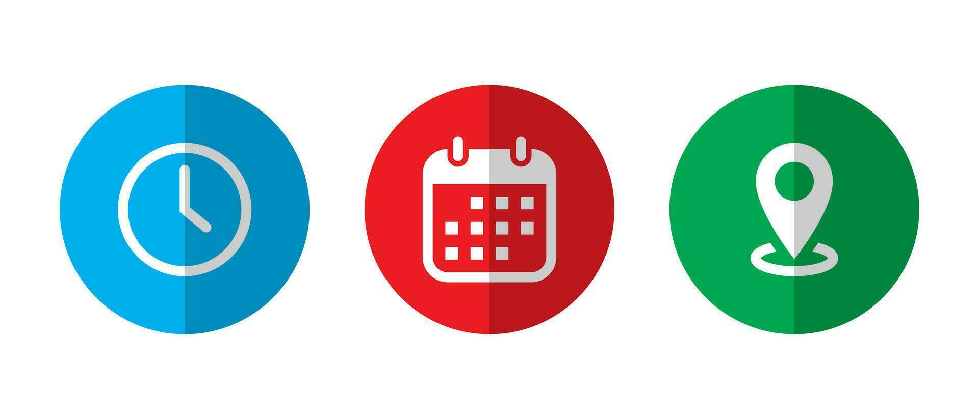 Time, date, and address icon vector in flat style 26966958 Vector Art at Vecteezy