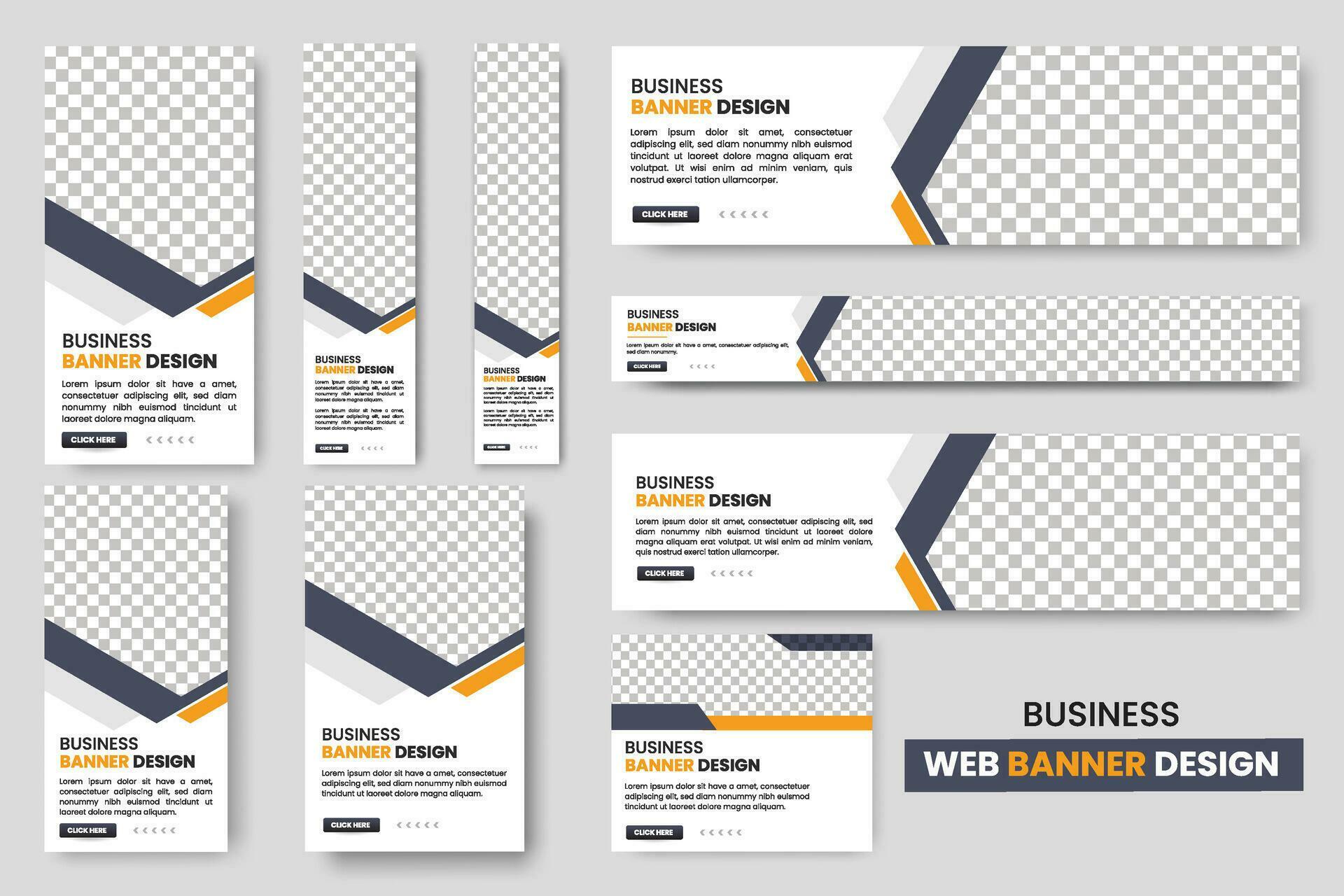 Web banner template Set, Horizontal header web banner, cover header background for website ...