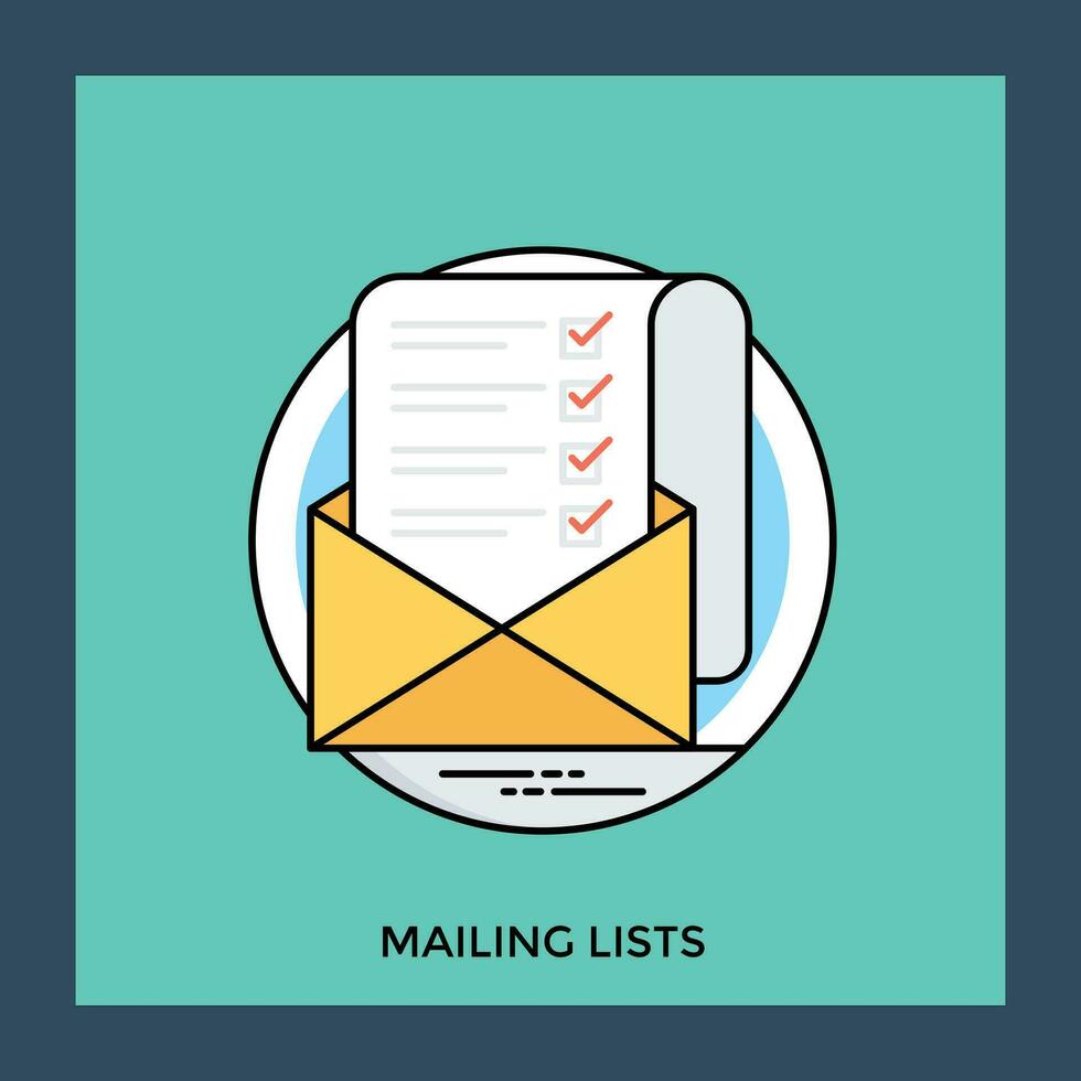 A checked list coming out of an envelope bringing concept of mailing list icon 26970166 Vector ...