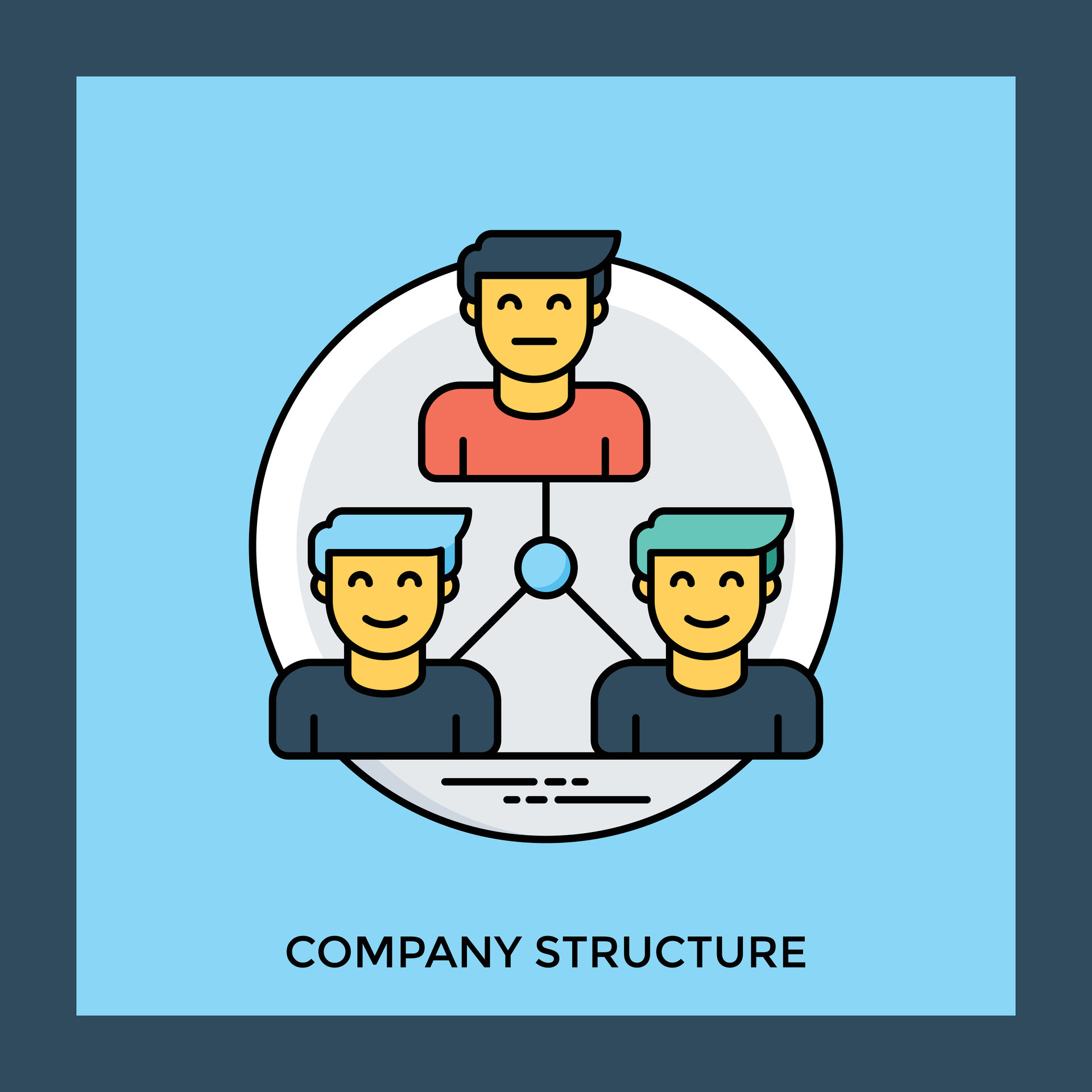 Three smiling human avatars attached with each other where one is ...