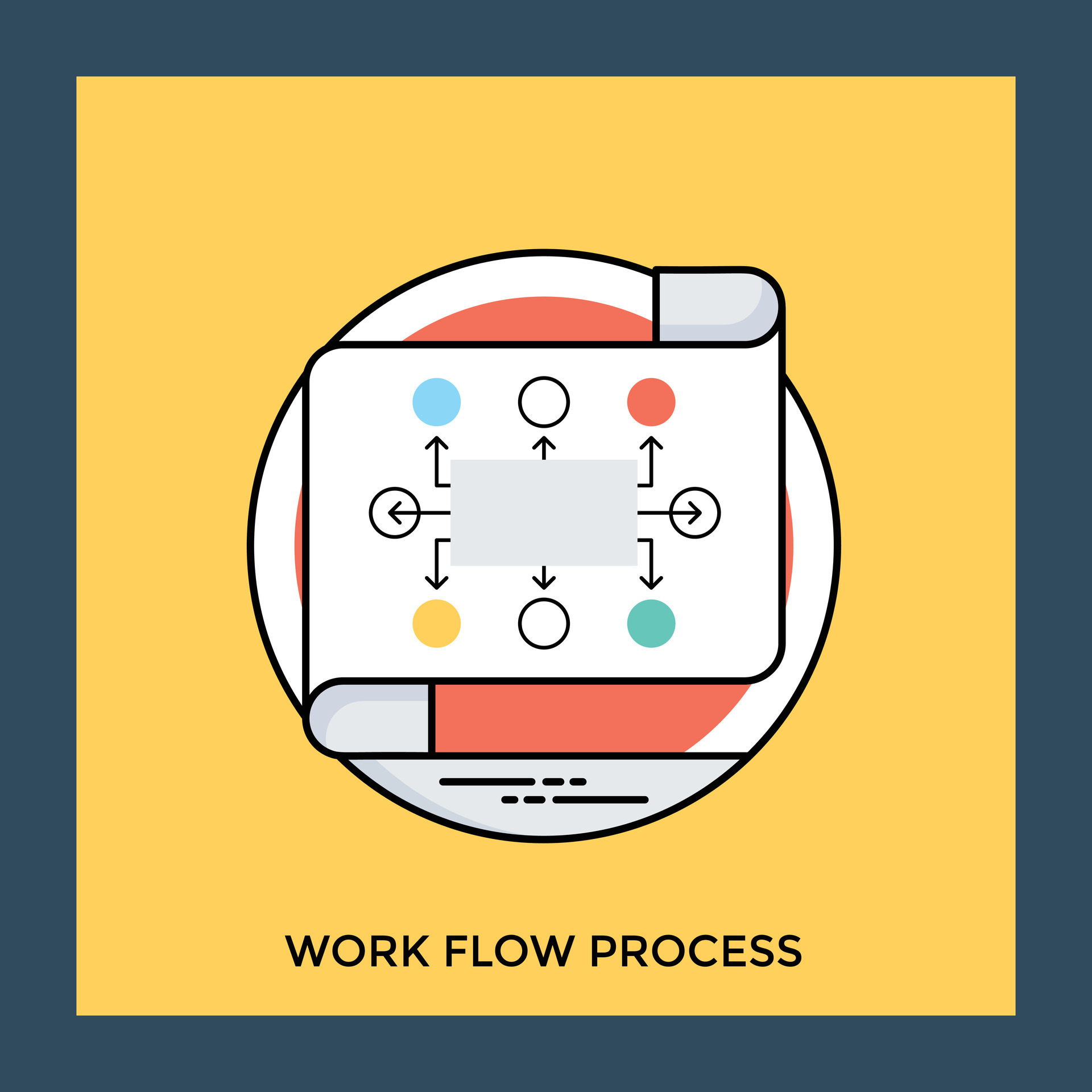 Paper with some nodes and arrows providing concept for workflow progress icon 26970291 Vector ...