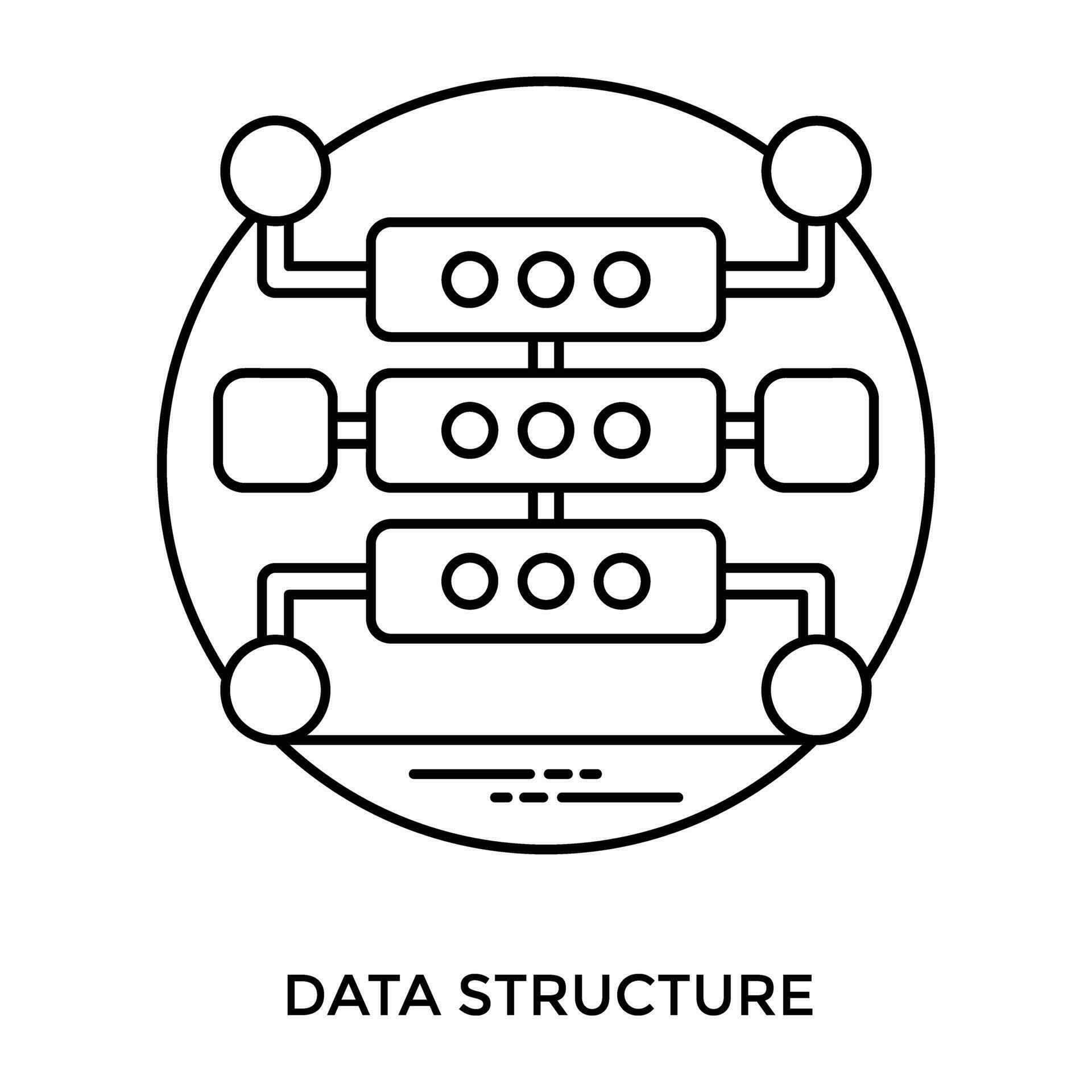 Data storage hardware devices with nodes showcasing data structure icon ...