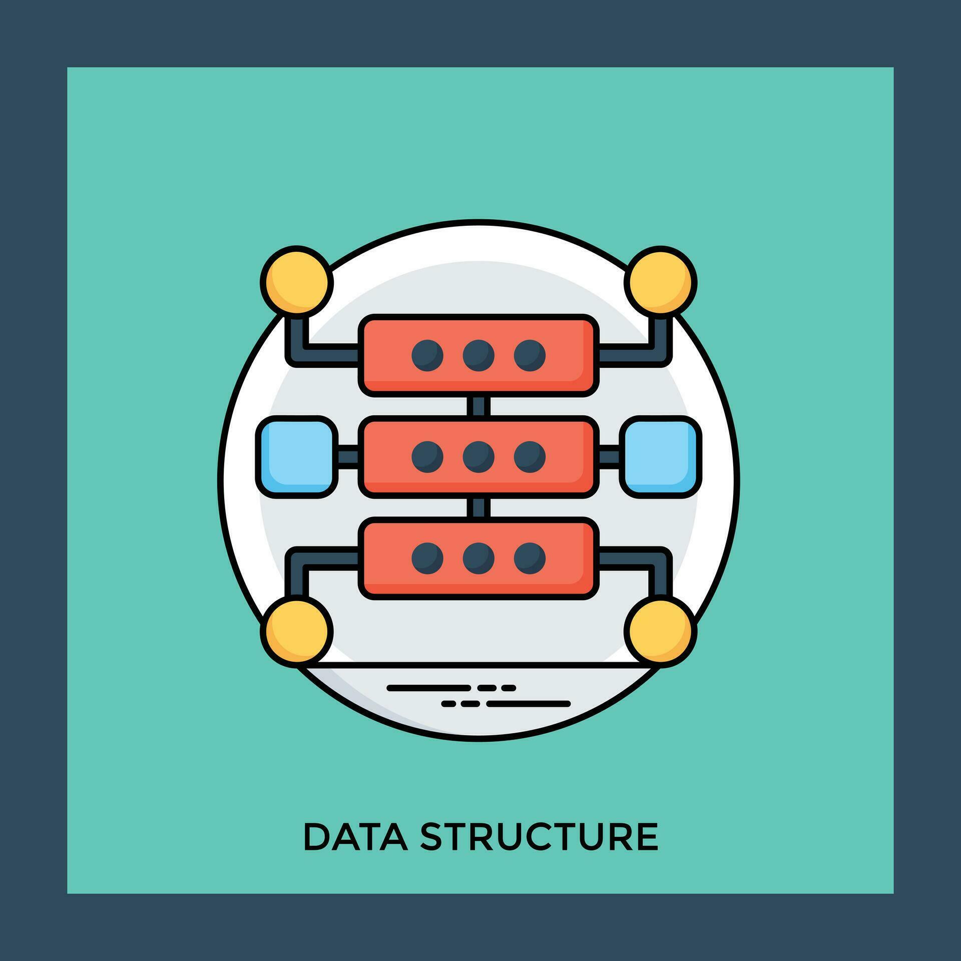 Data storage hardware devices with nodes showcasing data structure icon ...
