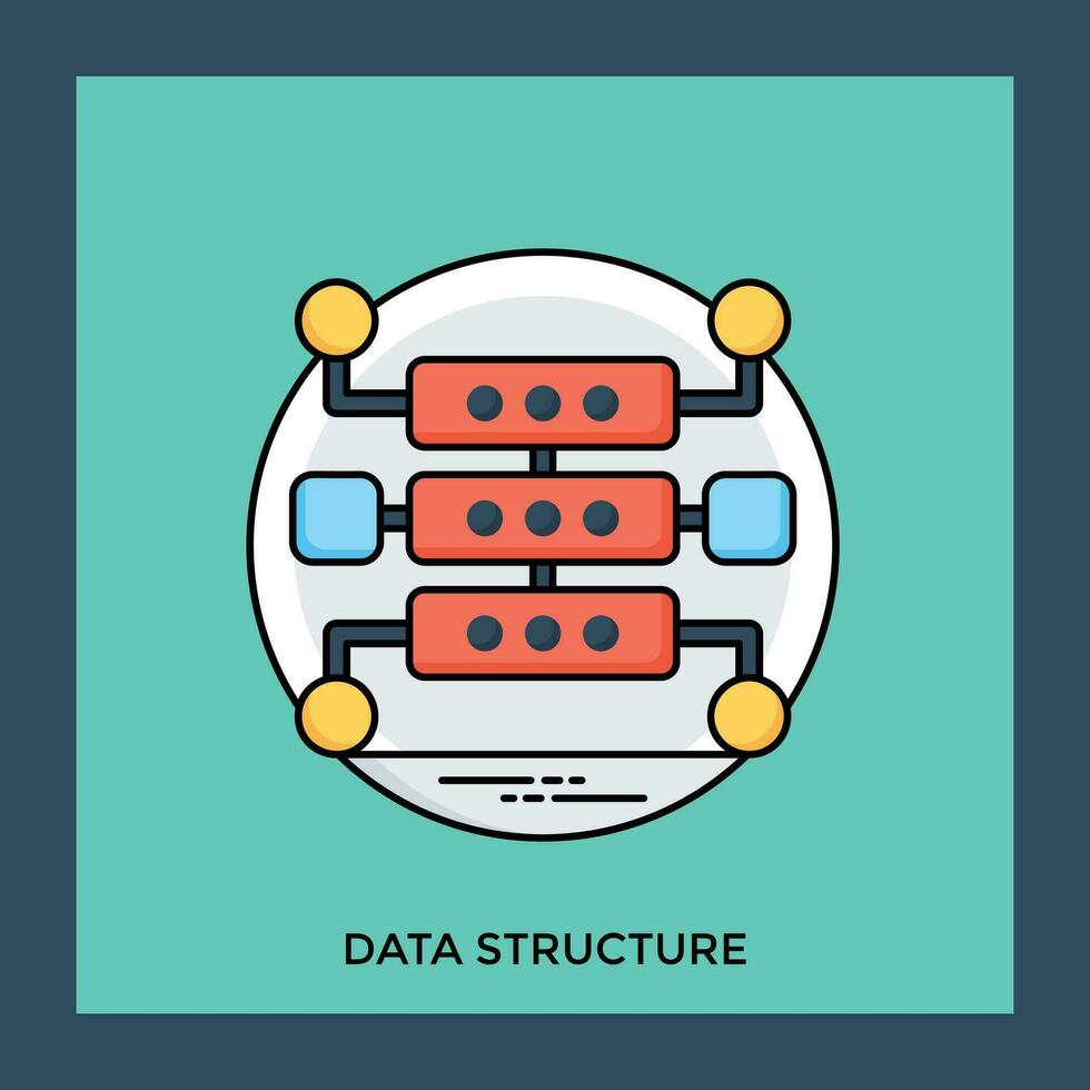 Data storage hardware devices with nodes showcasing data structure icon ...