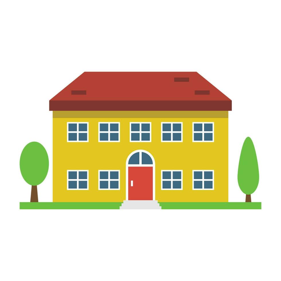 A House Structure With Grassy Yard 26970632 Vector Art At Vecteezy