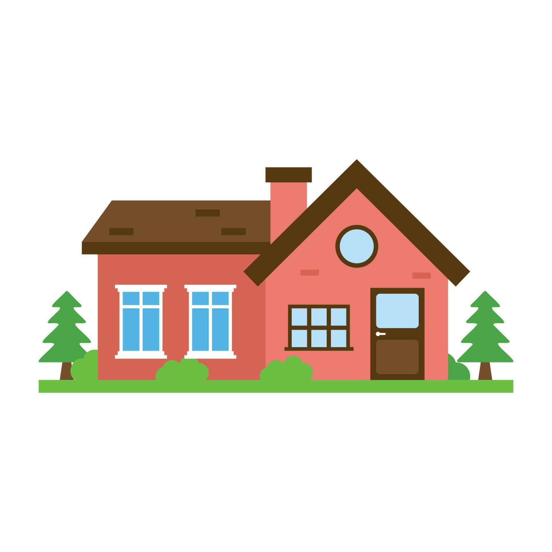 A House Structure With Grassy Yard 26970675 Vector Art At Vecteezy