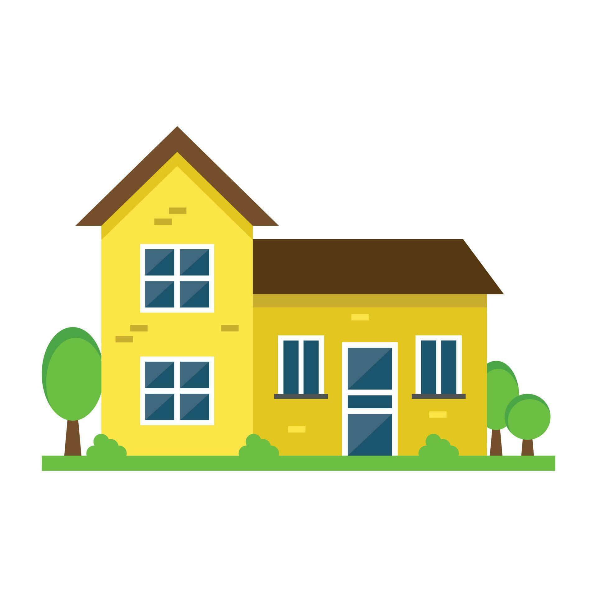 A House Structure With Grassy Yard 26970678 Vector Art At Vecteezy