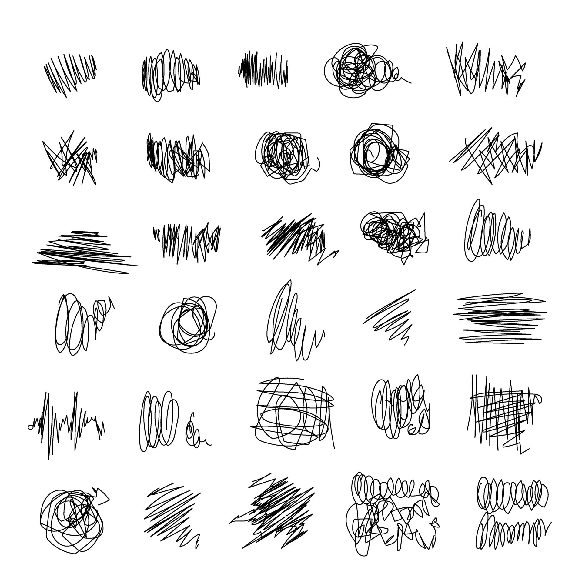 Vector light set of hand drawn scribble line shapes. Scribble brush ... Vector light set of hand drawn scribble line shapes. Scribble brush ...