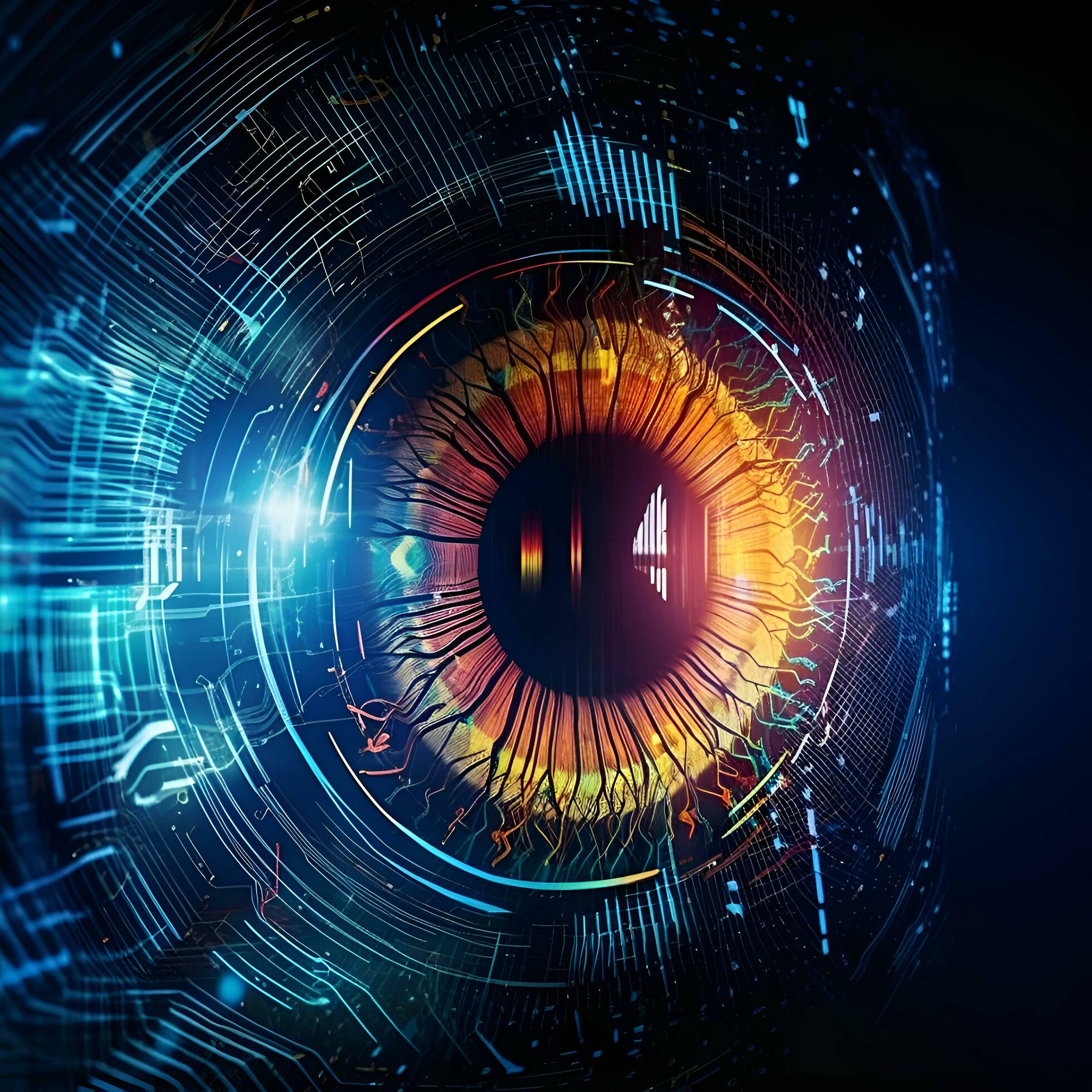 Abstract digital eye background. Futuristic technology concept. 3D ... Abstract digital eye background. Futuristic technology concept. 3D ...