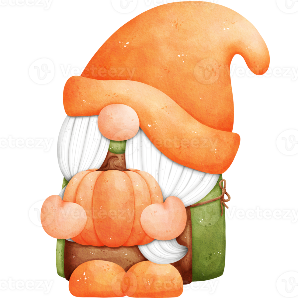 Watercolor Autumn Gnome Illustration 26972577 PNG