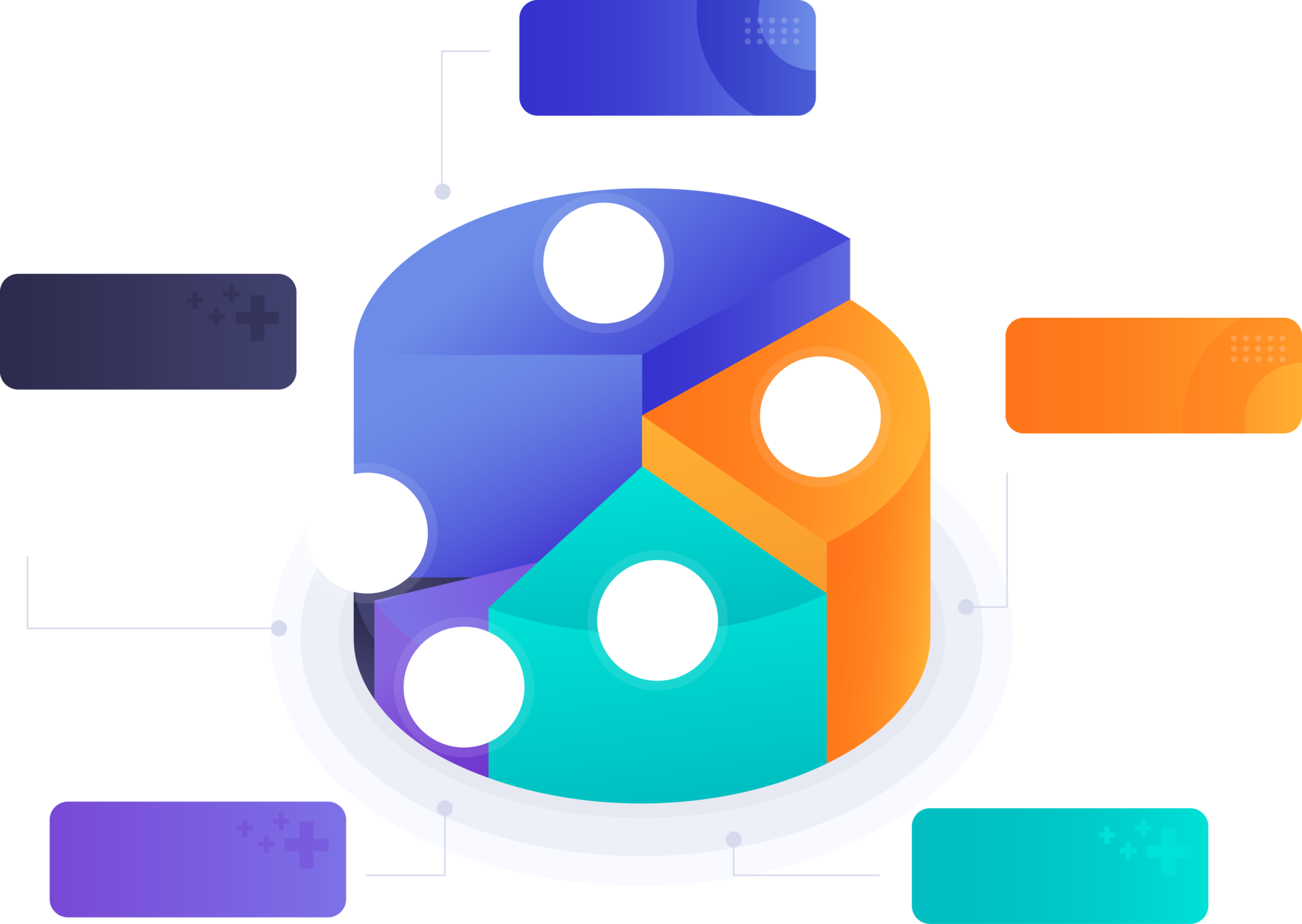 3d Pie Chart 5 Step Infographic 26972624 Png