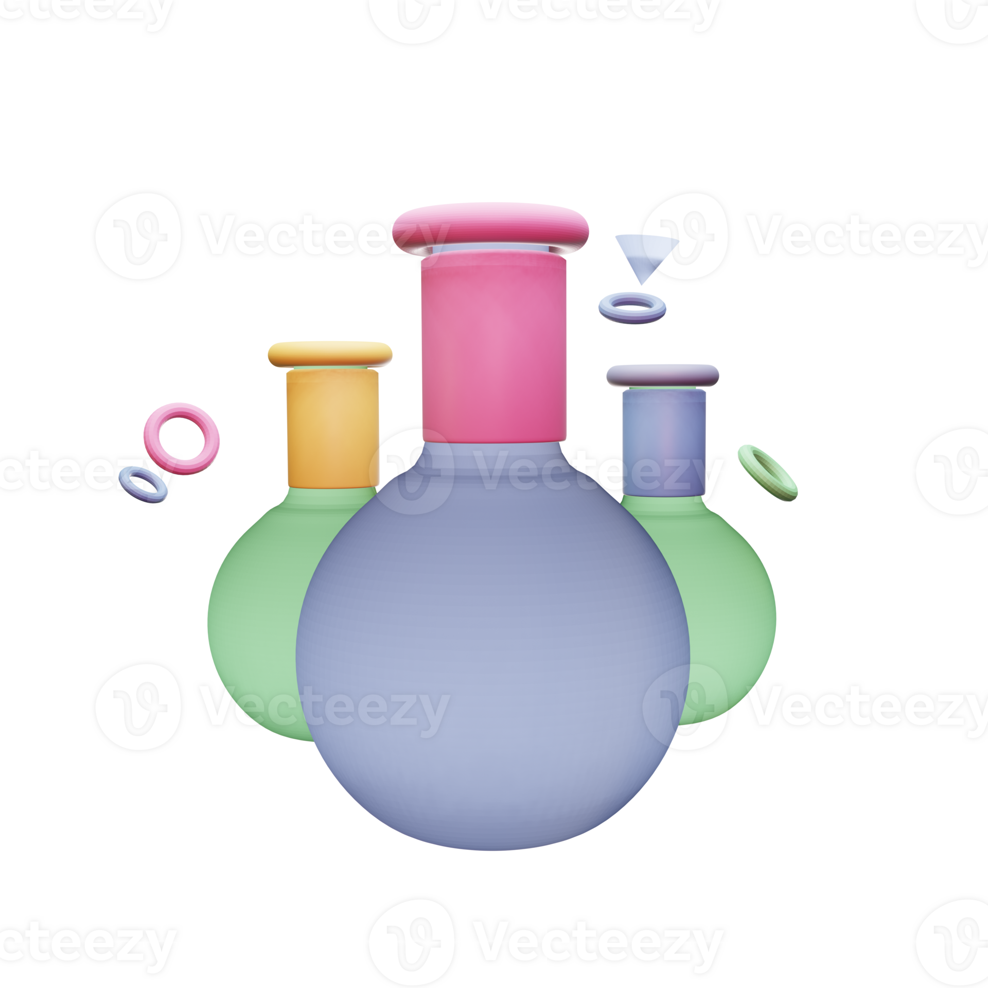 3D icon back to school flask rendered isolated on the transparent ...