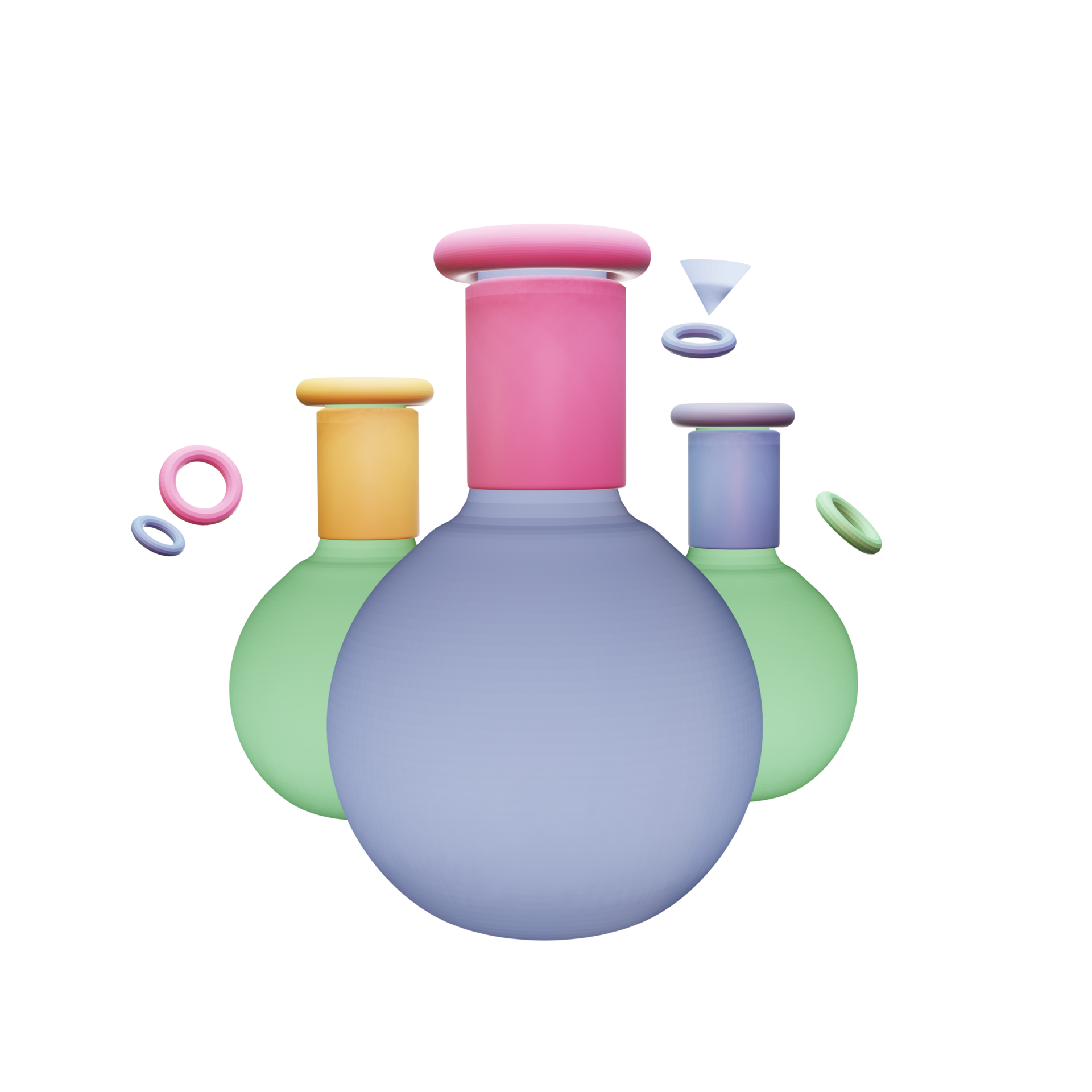 3D icon back to school flask rendered isolated on the transparent ...