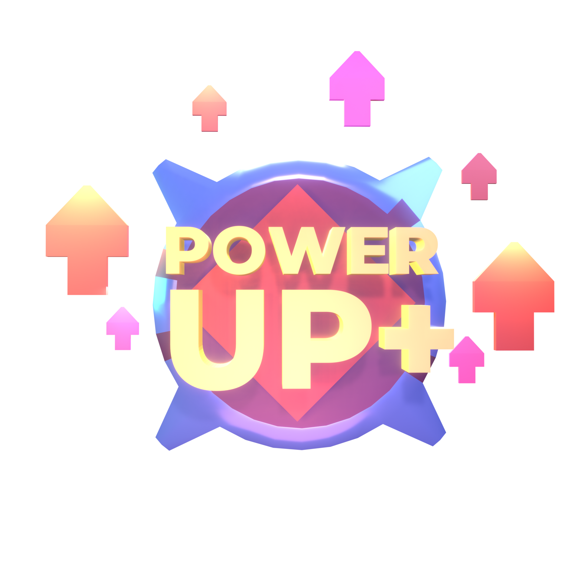 3D icon video games rendered isolated on the transparent background. power-up icon for your ...