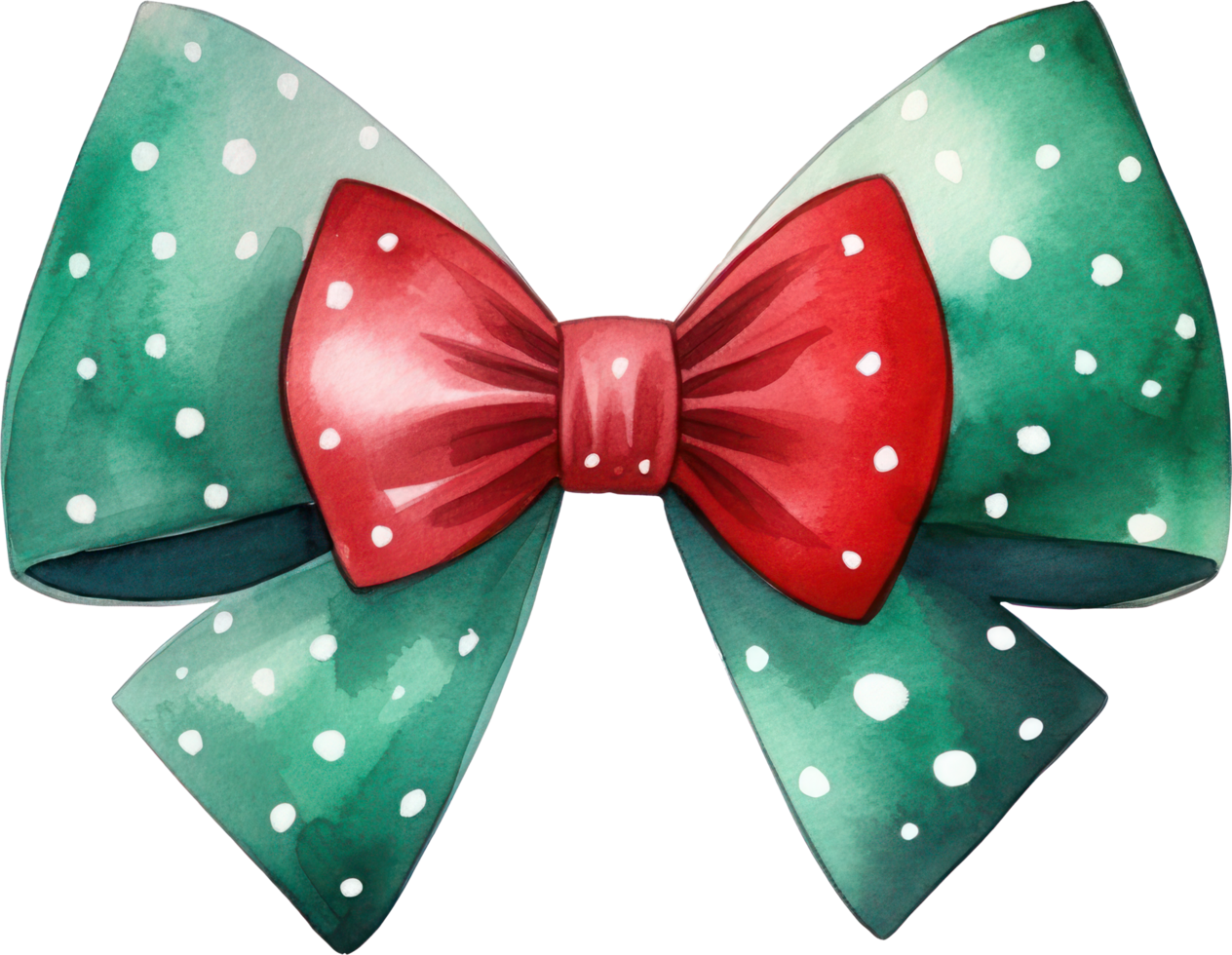 Christmas Red Green Bow Watercolor 26976554 Png