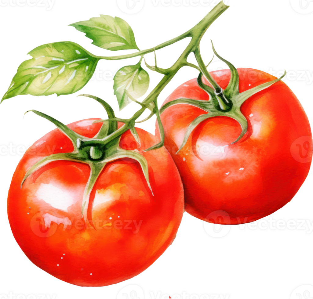 Tomato watercolor illustration. AI Generated 26976600 PNG