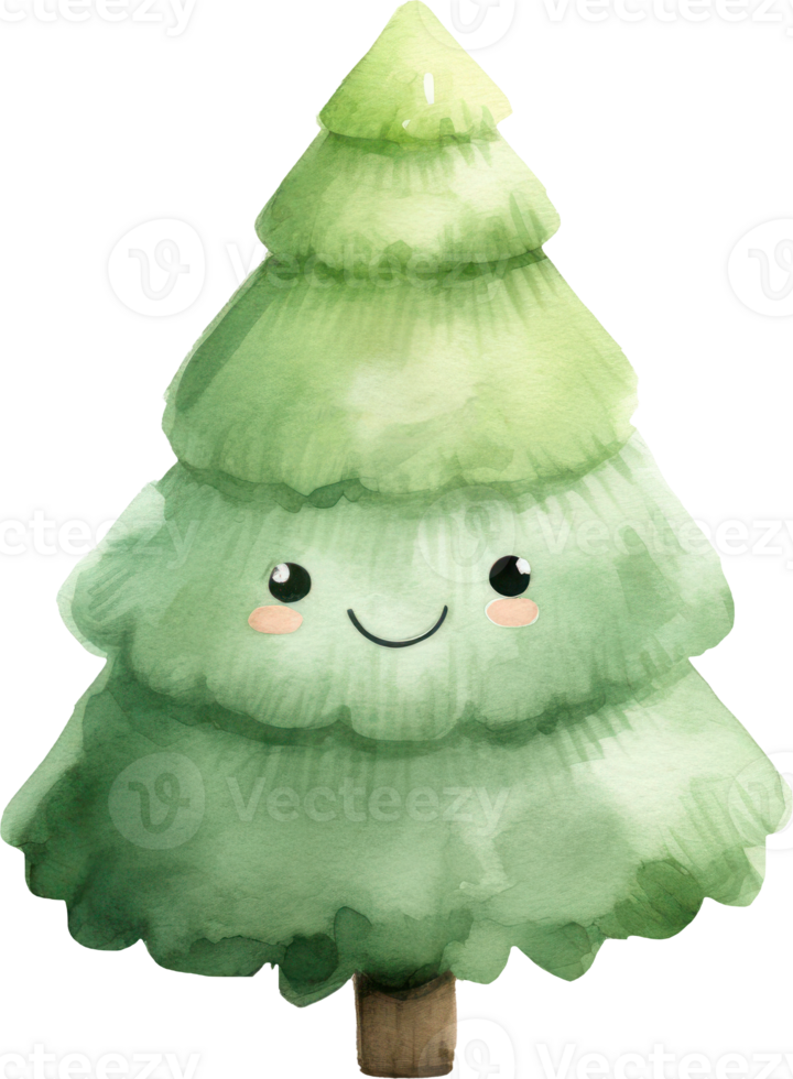 Navidad árbol Dibujos Animados Acuarela Ai Generado 26976655 Png