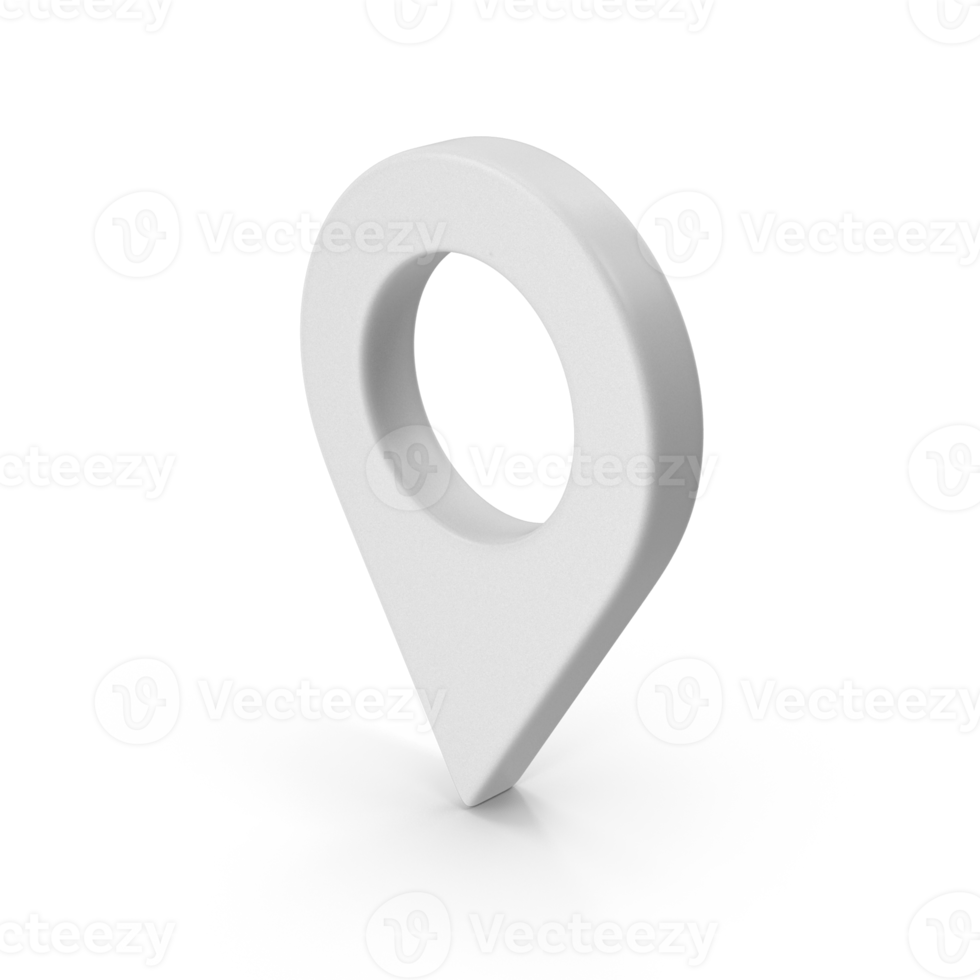3d Map Pointer Location Map Icon White Texture White Location Pin Or