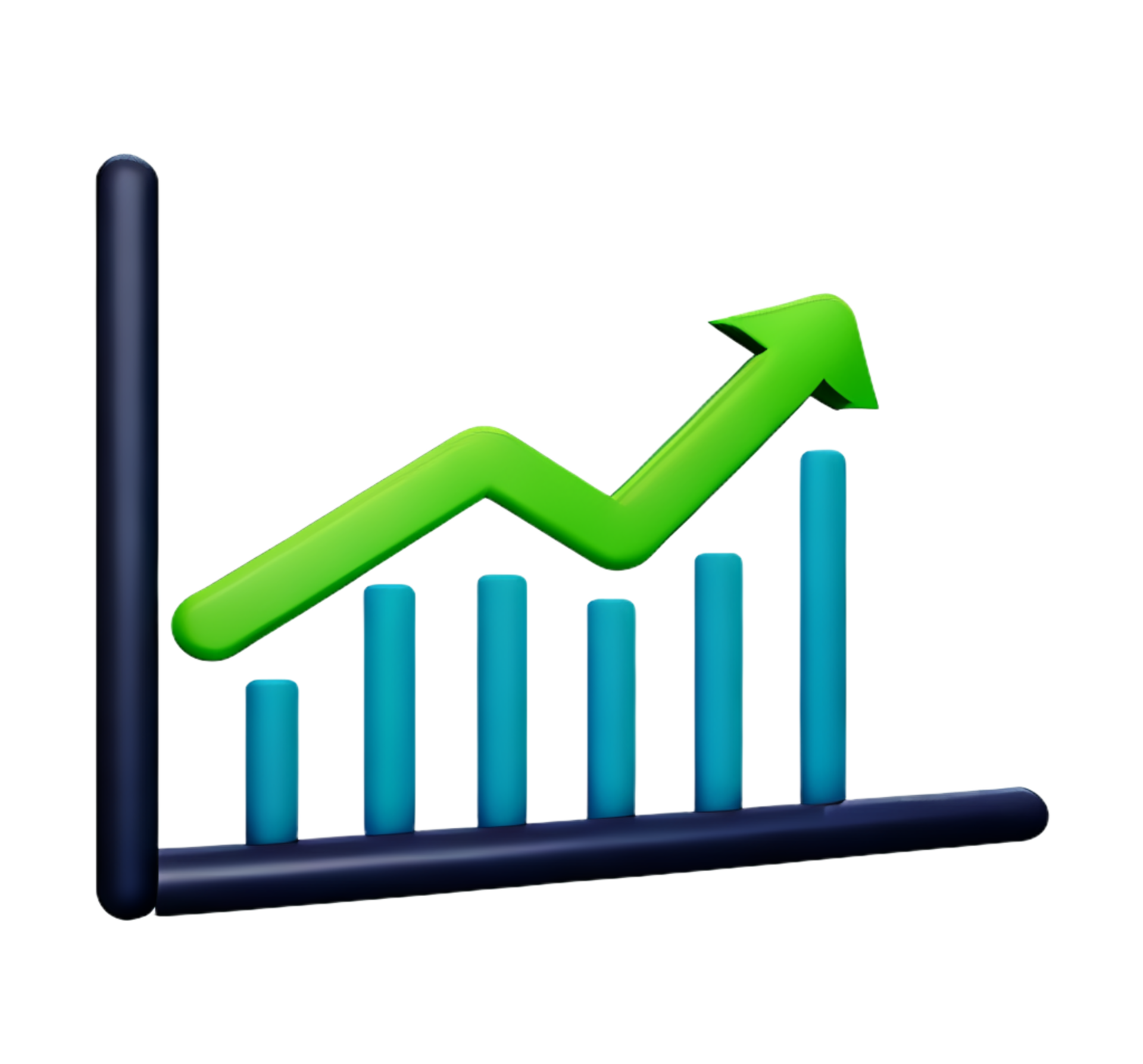 stock graph chart business arrow market increase success money profit plastic 3D icon 26976950 PNG